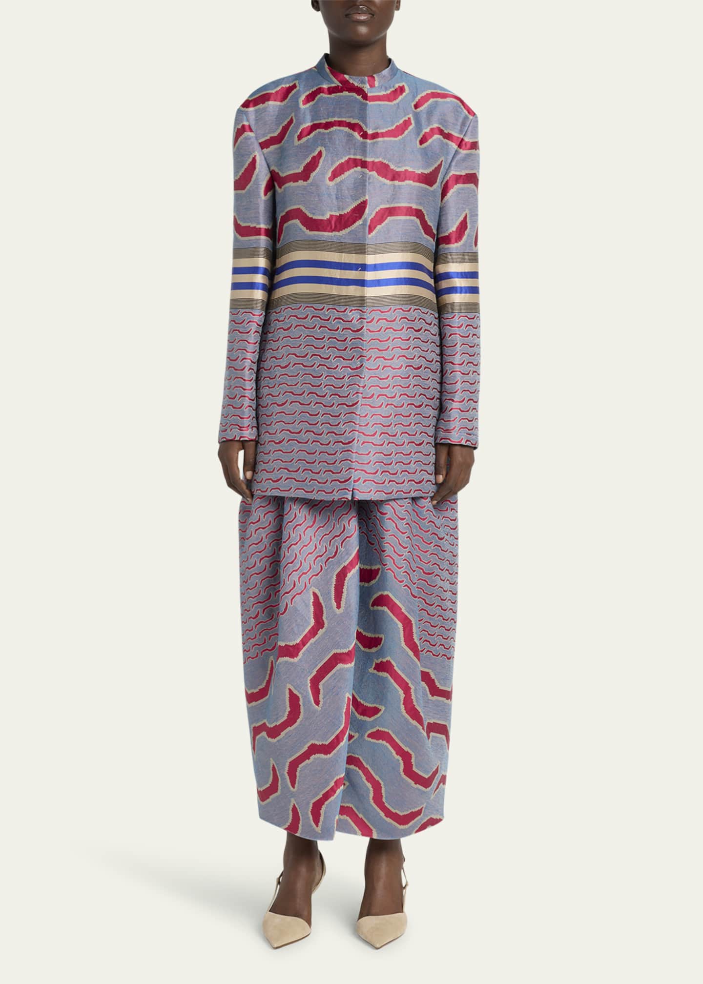 Giorgio Armani Pattern Jacquard Single-Breasted Jacket - Bergdorf Goodman