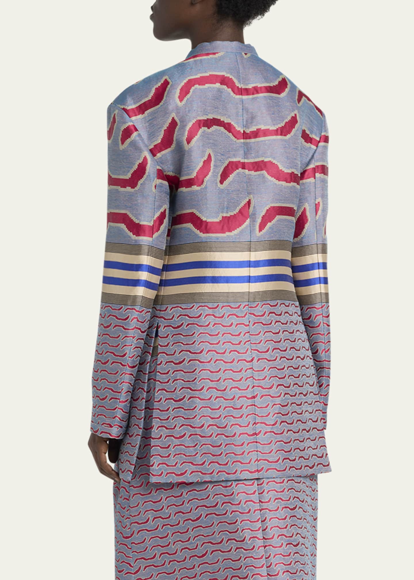 Giorgio Armani Pattern Jacquard Single-Breasted Jacket - Bergdorf Goodman