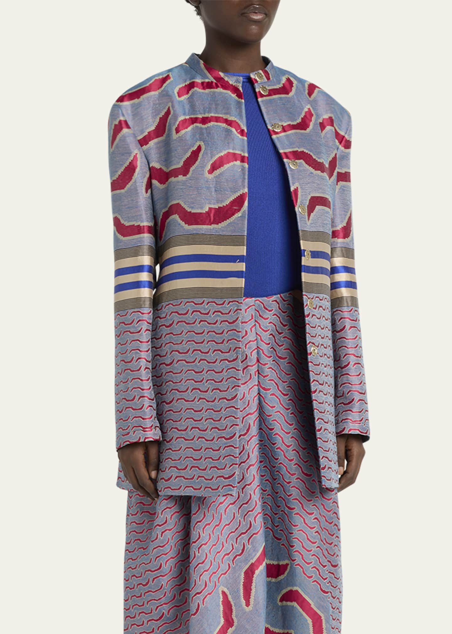 Giorgio Armani Pattern Jacquard Single-Breasted Jacket - Bergdorf Goodman