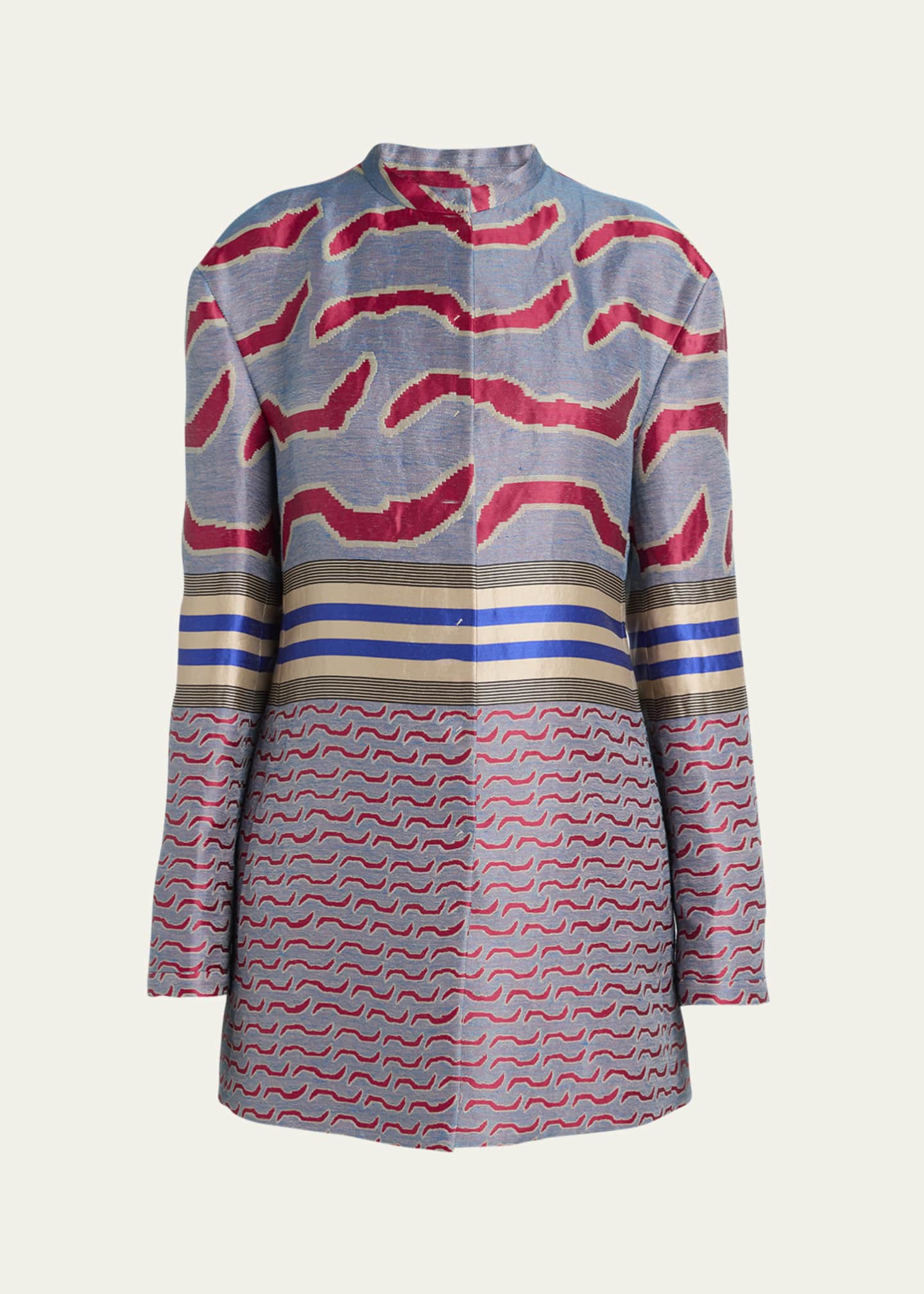 Giorgio Armani Pattern Jacquard Single-Breasted Jacket - Bergdorf Goodman