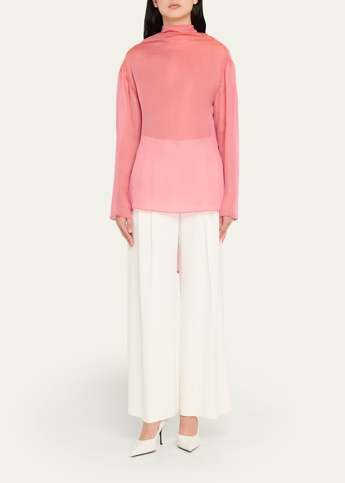 Giorgio Armani Iridescent Chiffon Cowl Backless Tunic - Bergdorf Goodman
