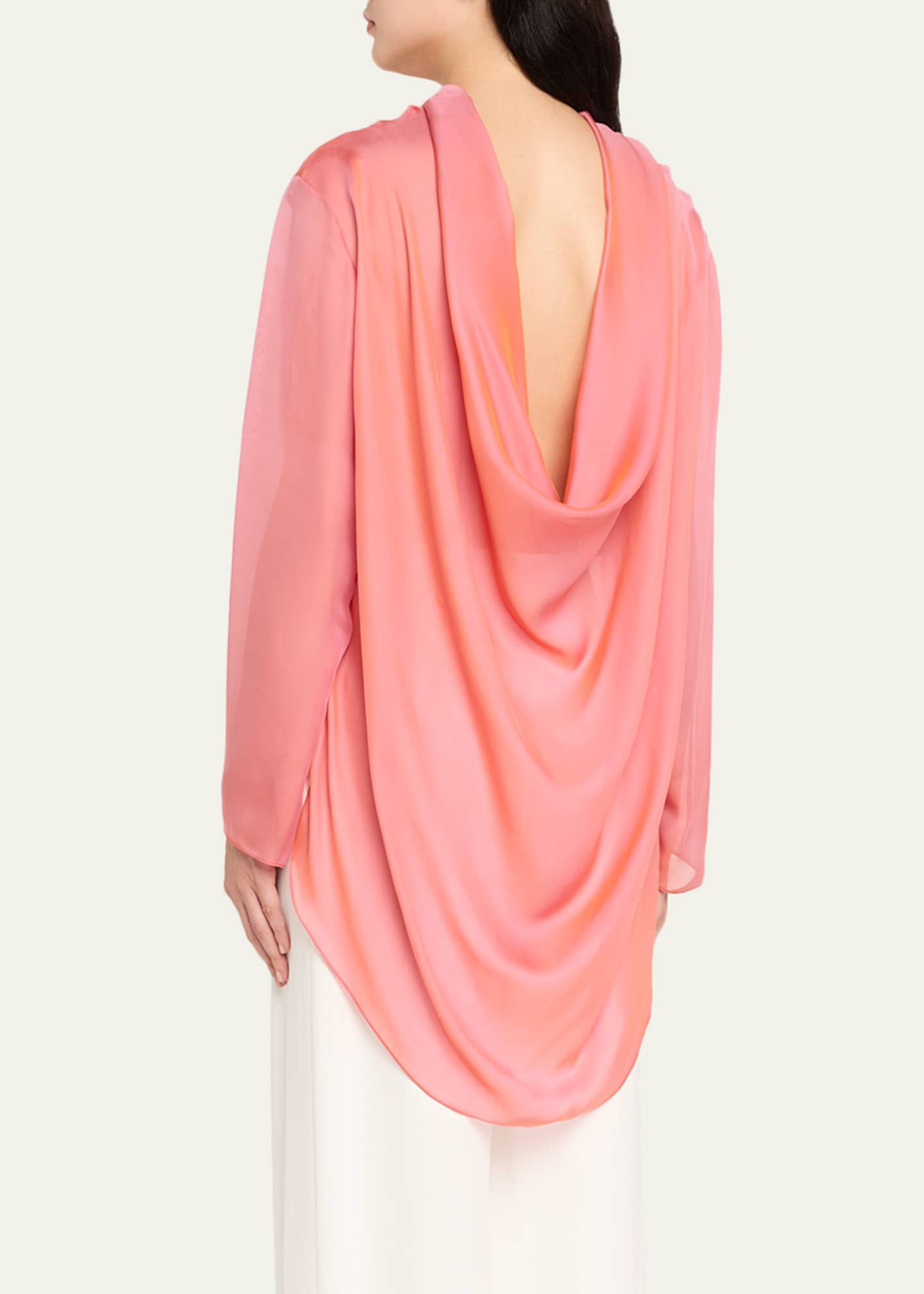 Giorgio Armani Iridescent Chiffon Cowl Backless Tunic - Bergdorf Goodman