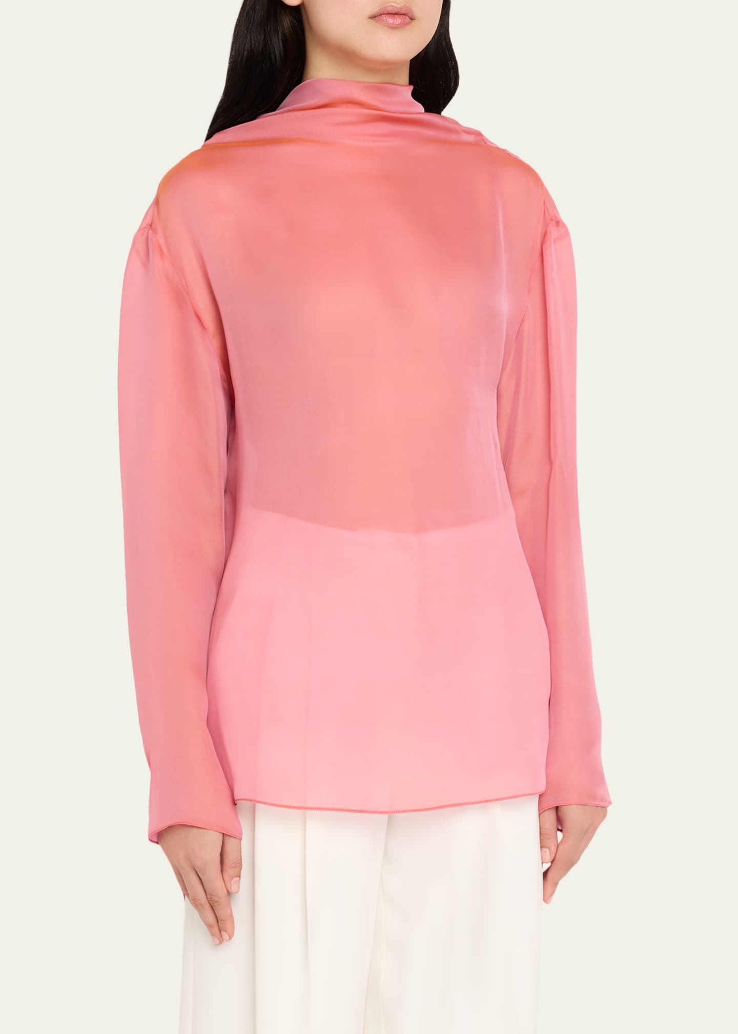 Giorgio Armani Iridescent Chiffon Cowl Backless Tunic - Bergdorf Goodman
