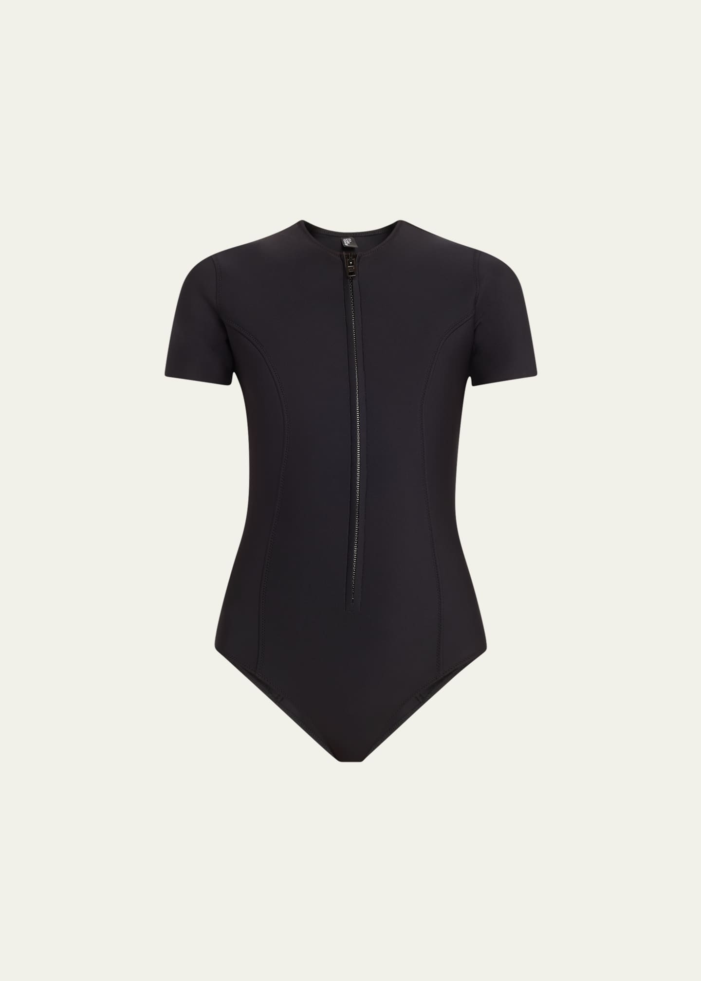 Lisa Marie Fernandez Farrah Rashguard One-Piece Swimsuit - Bergdorf Goodman