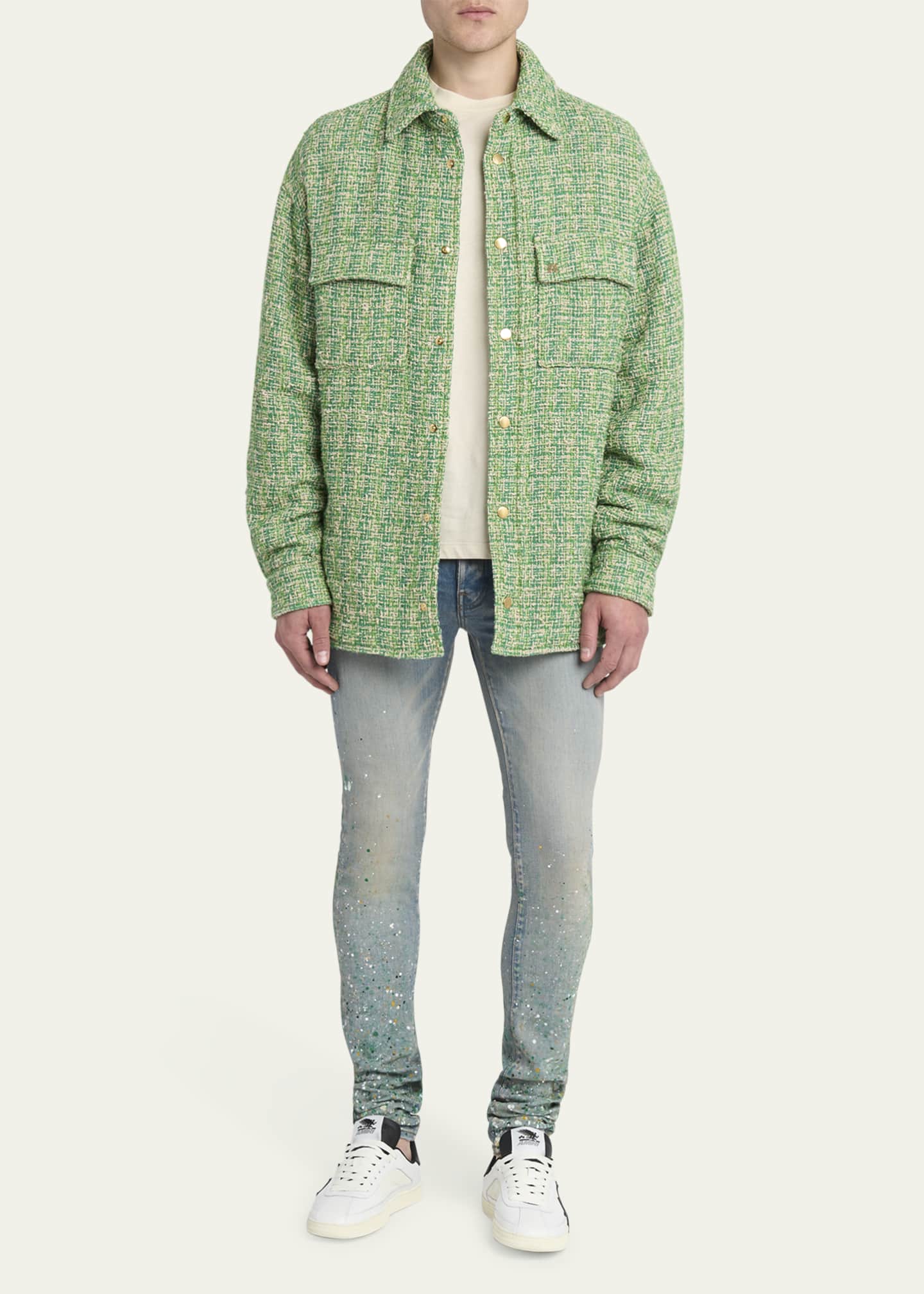 Amiri Men's Padded Boucle Overshirt - Bergdorf Goodman Amiri Men's Padded Boucle Overshirt - Bergdorf Goodman