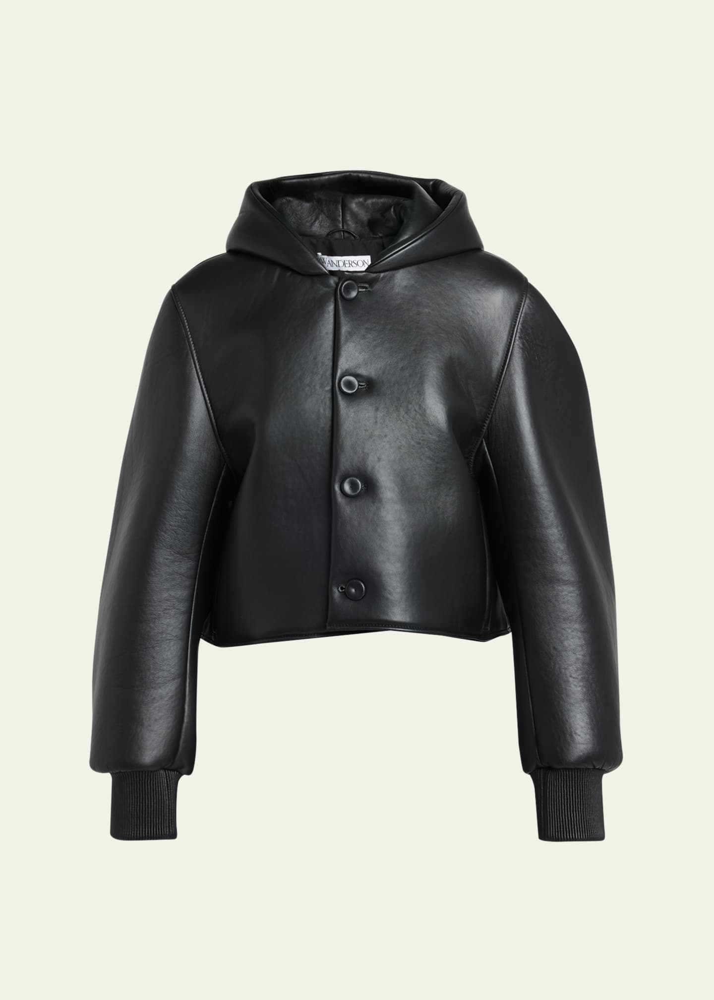 JW Anderson Crop Hooded Leather Jacket - Bergdorf Goodman
