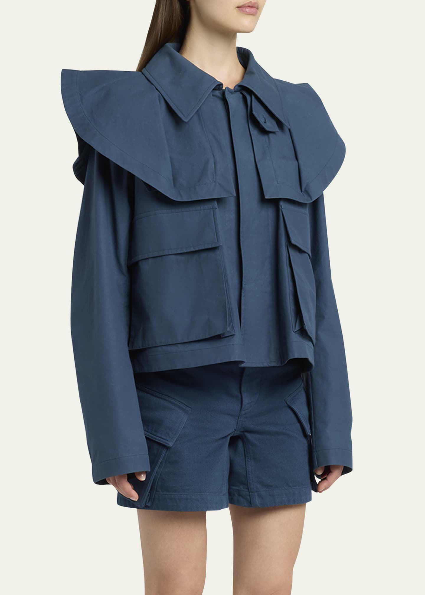 JW Anderson Oversized Collar Cropped Trench Jacket - Bergdorf Goodman