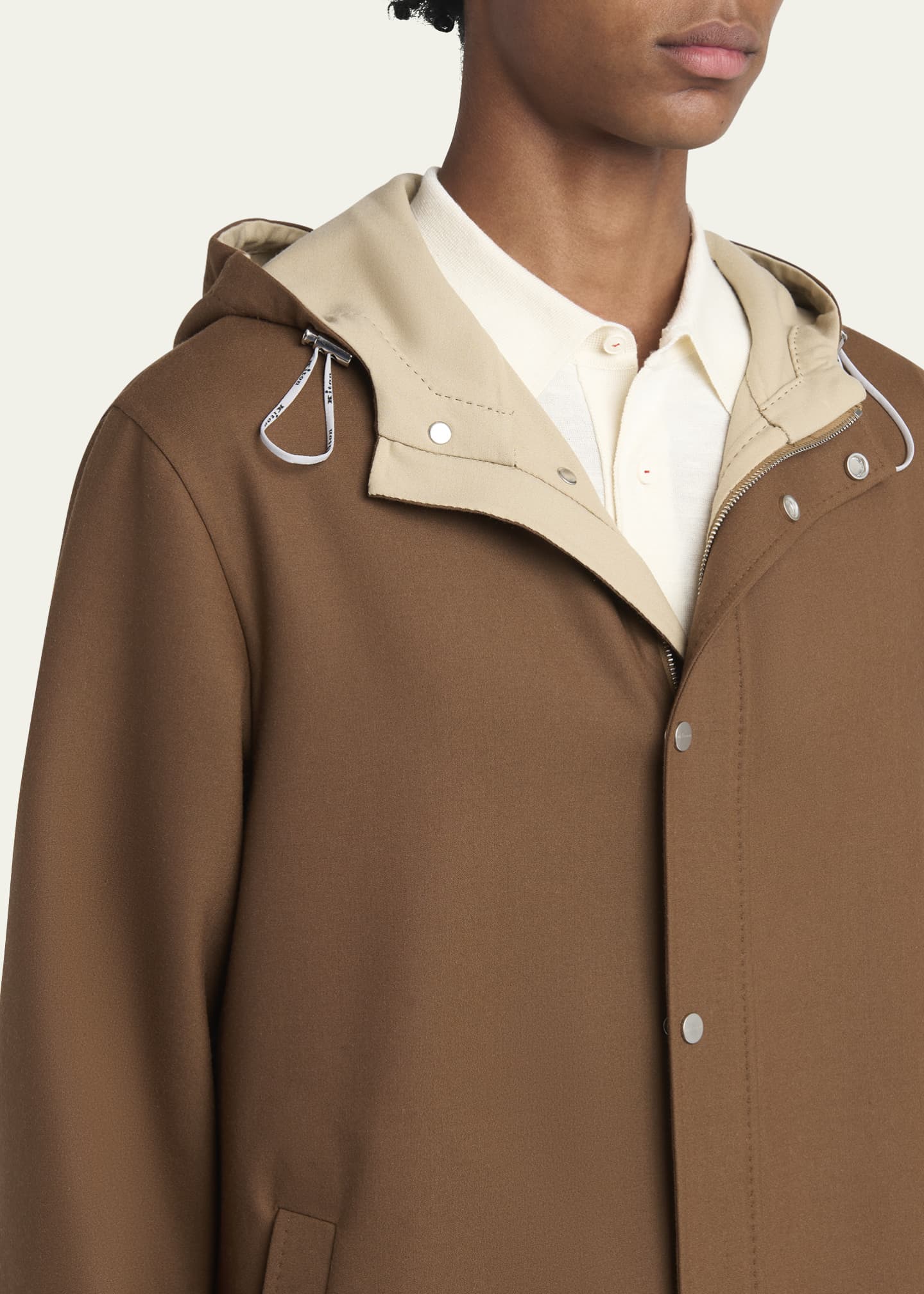 Kiton Men's Cotton Hooded Overcoat - Bergdorf Goodman