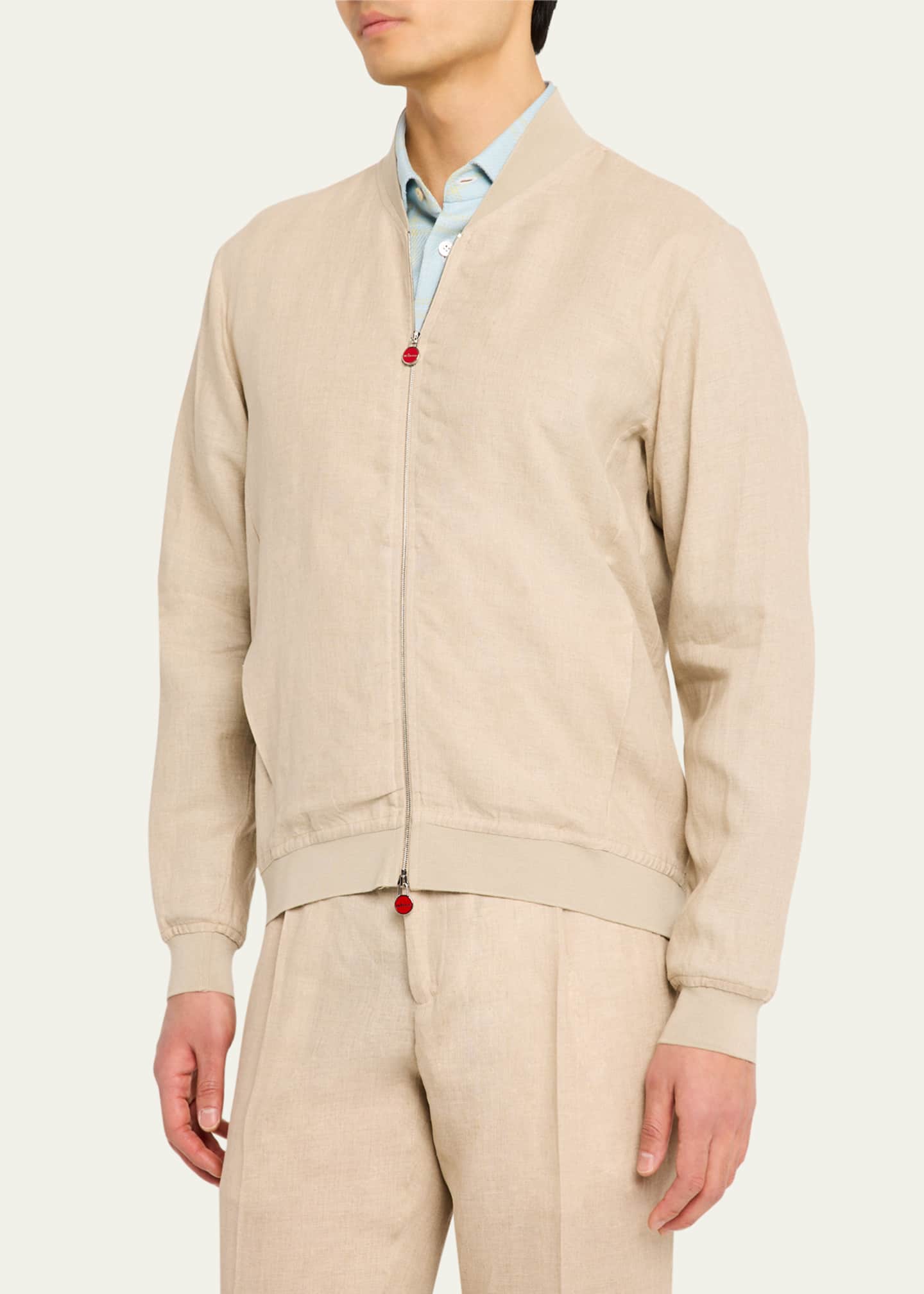 Kiton Men's Linen Full-Zip Shirt Jacket - Bergdorf Goodman