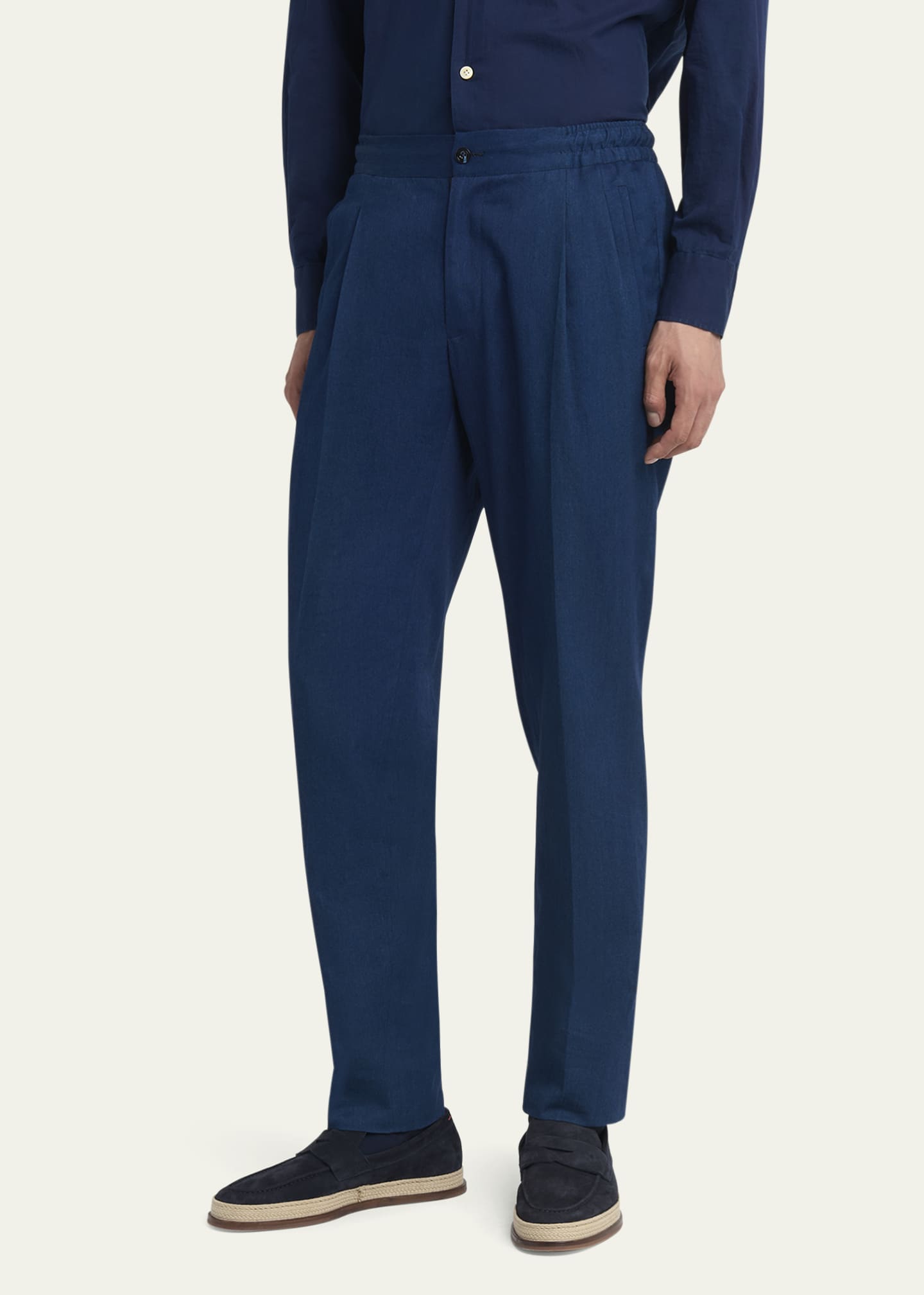 Kiton Men's Sasha Wool Pleated Stretch Pants - Bergdorf Goodman