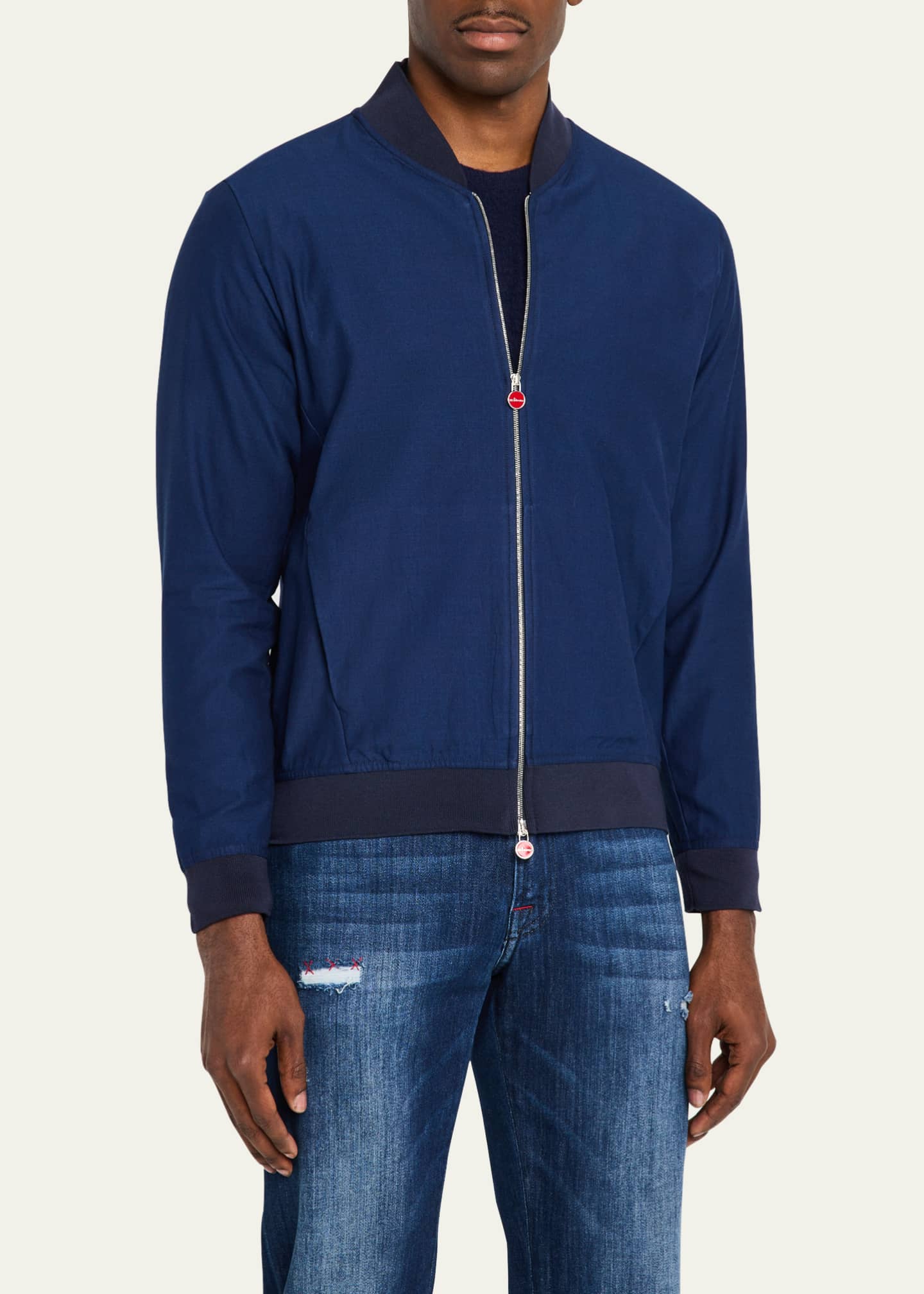 Kiton Men's Cotton Full-Zip Shirt Jacket - Bergdorf Goodman