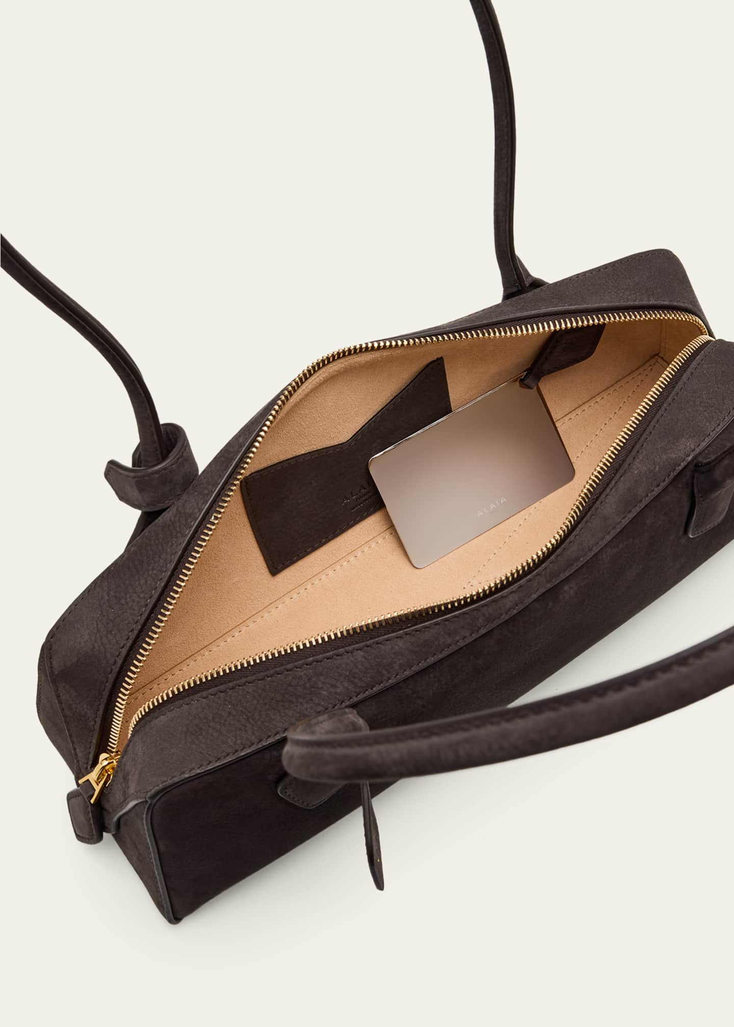 ALAIA Le Teckel Medium Suede Shoulder Bag - Bergdorf Goodman