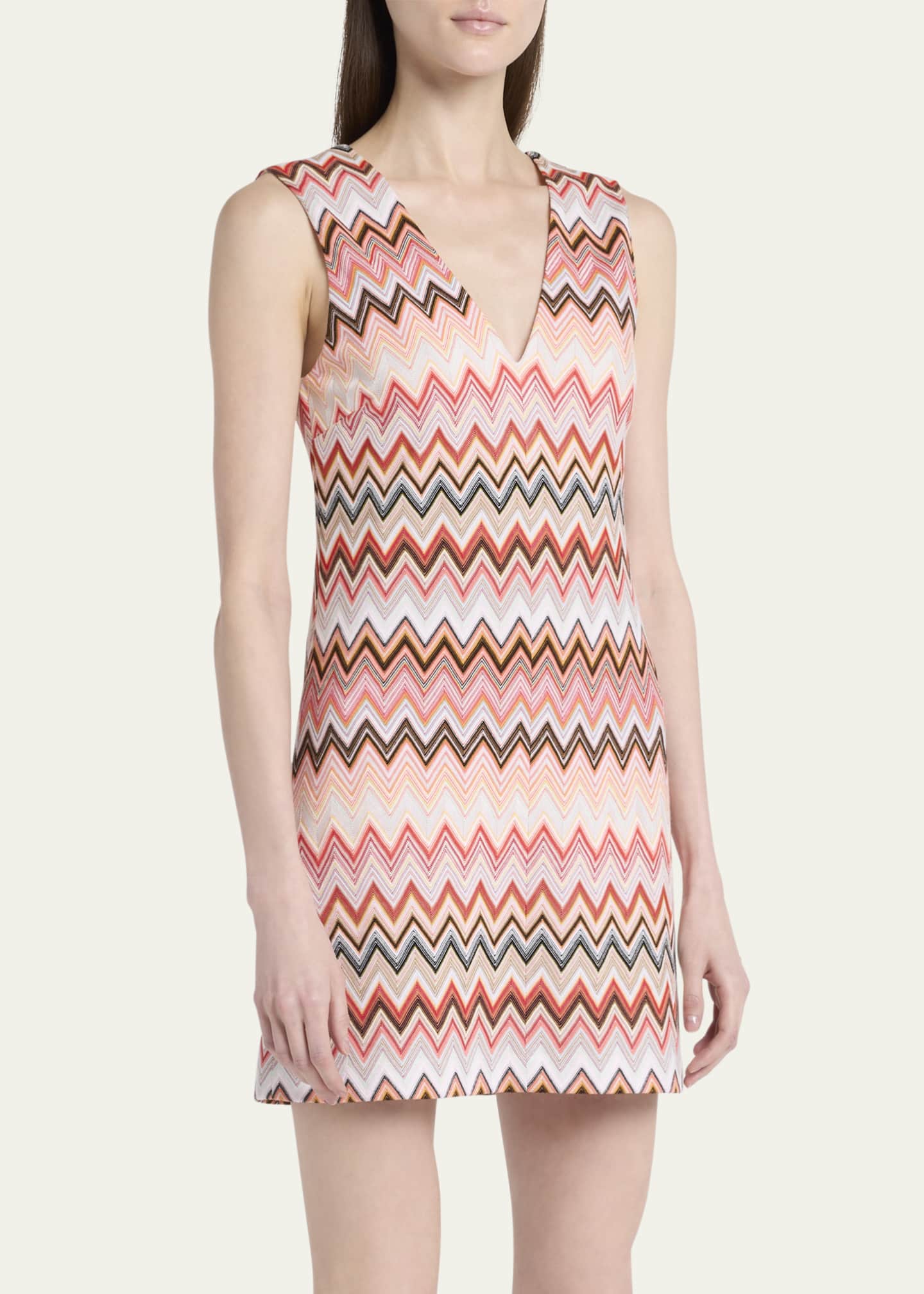 Missoni Chevron Sleeveless Mini Shift Dress - Bergdorf Goodman