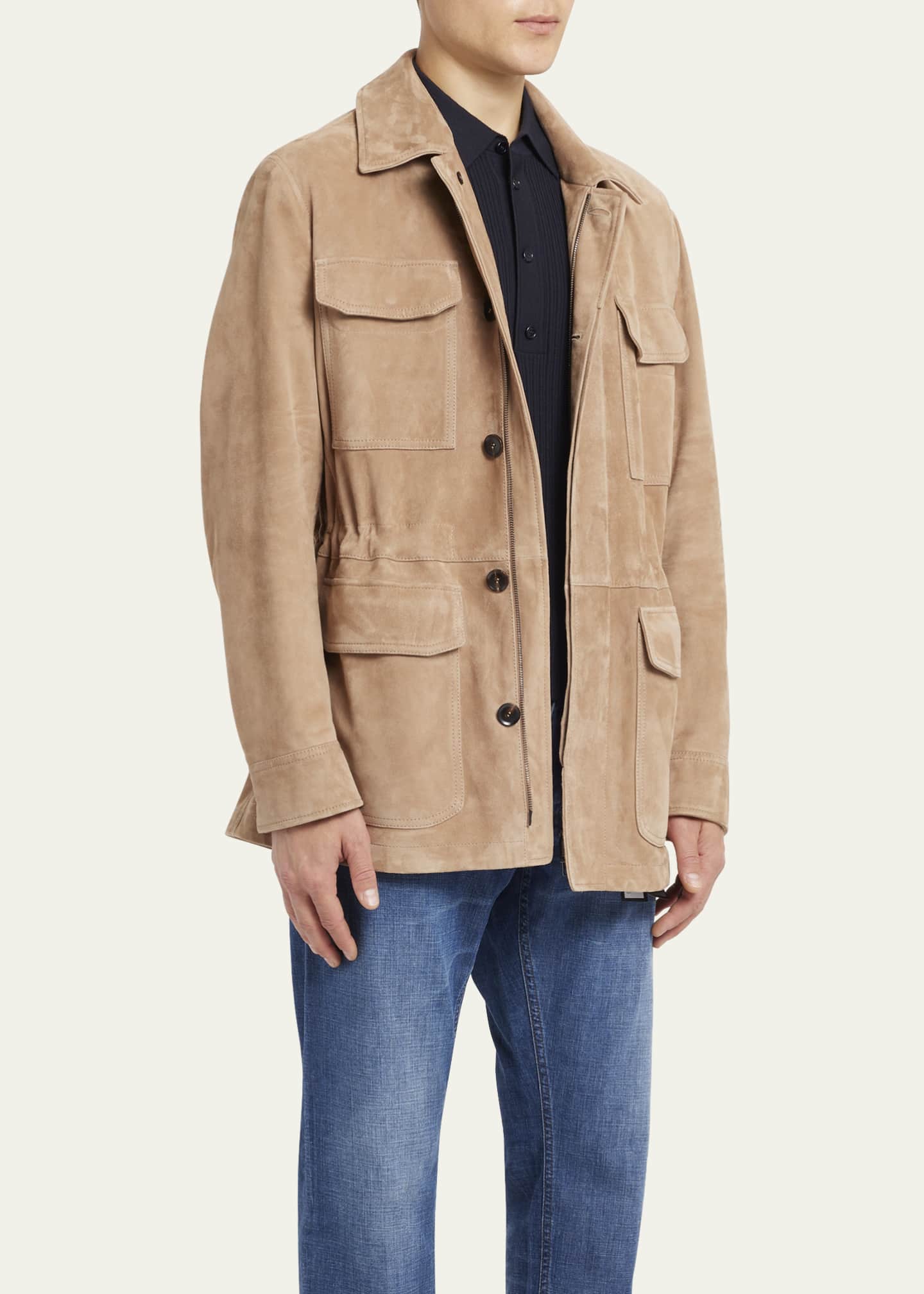 Brioni Men's Suede Field Jacket - Bergdorf Goodman