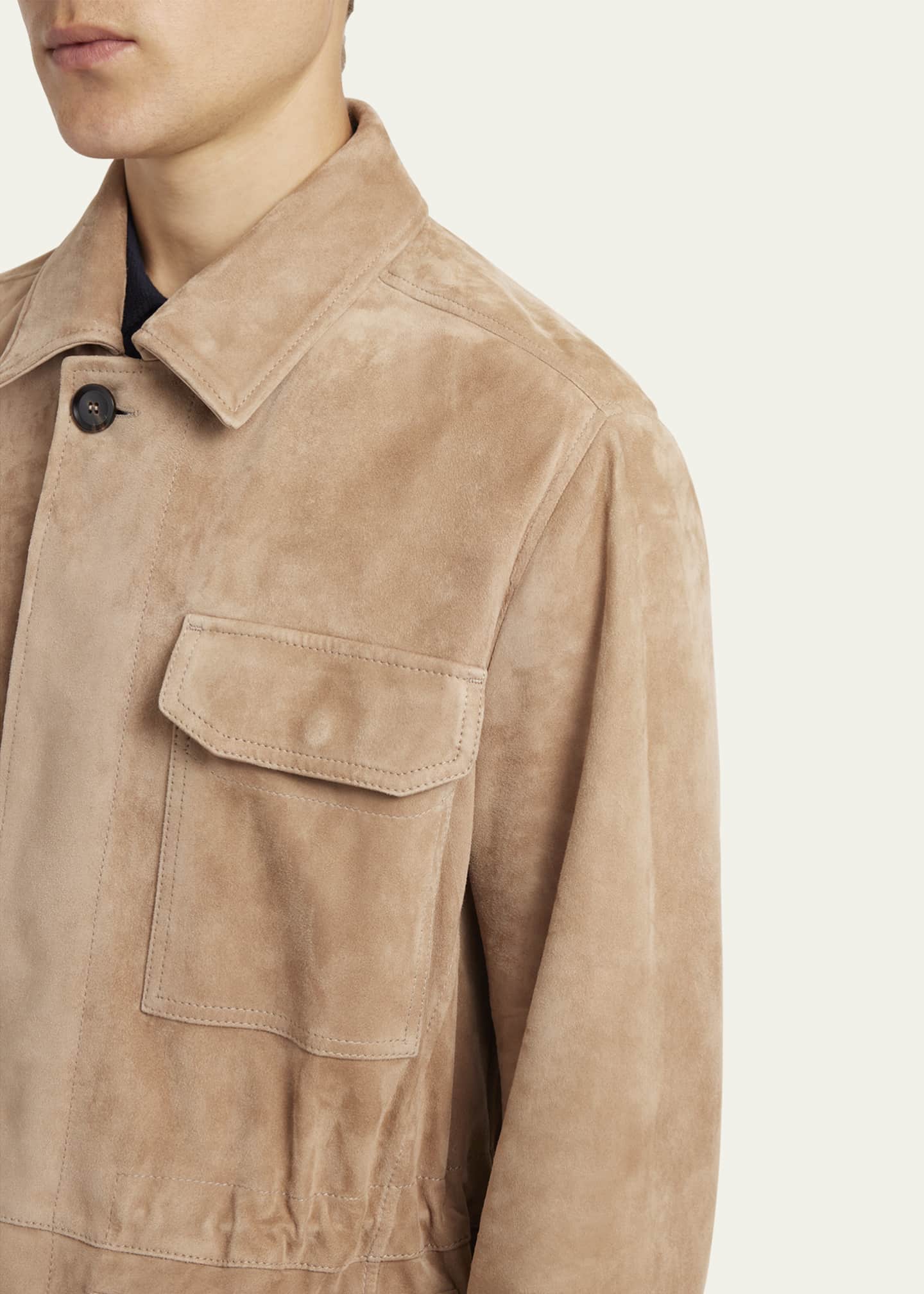 Brioni Men's Suede Field Jacket - Bergdorf Goodman