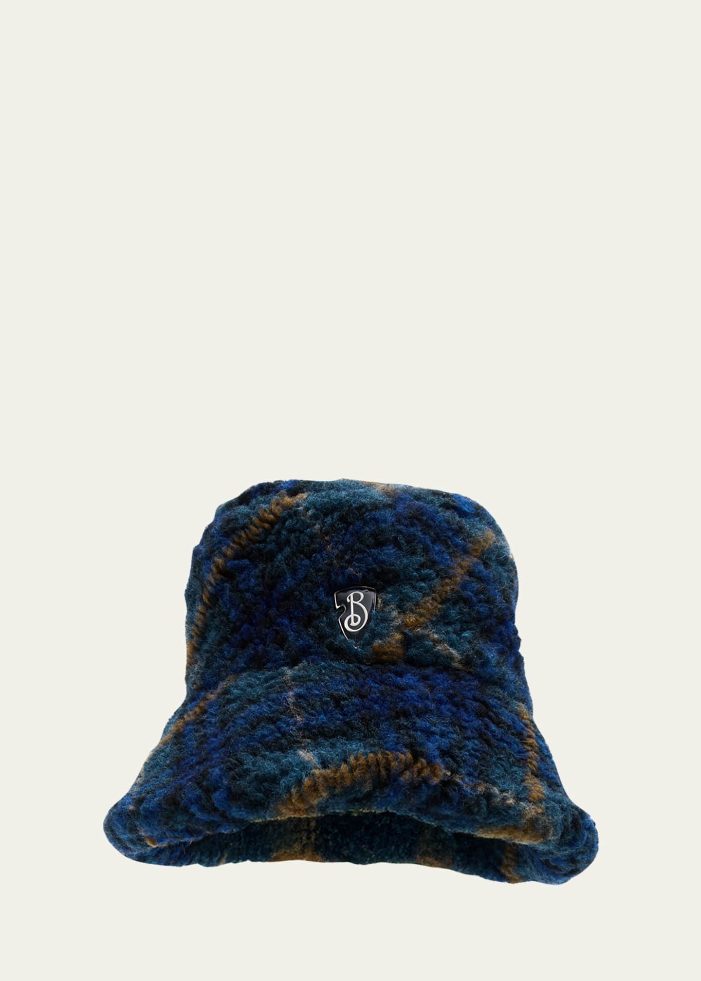 Burberry Check Knit Fleece Bucket Hat - Bergdorf Goodman