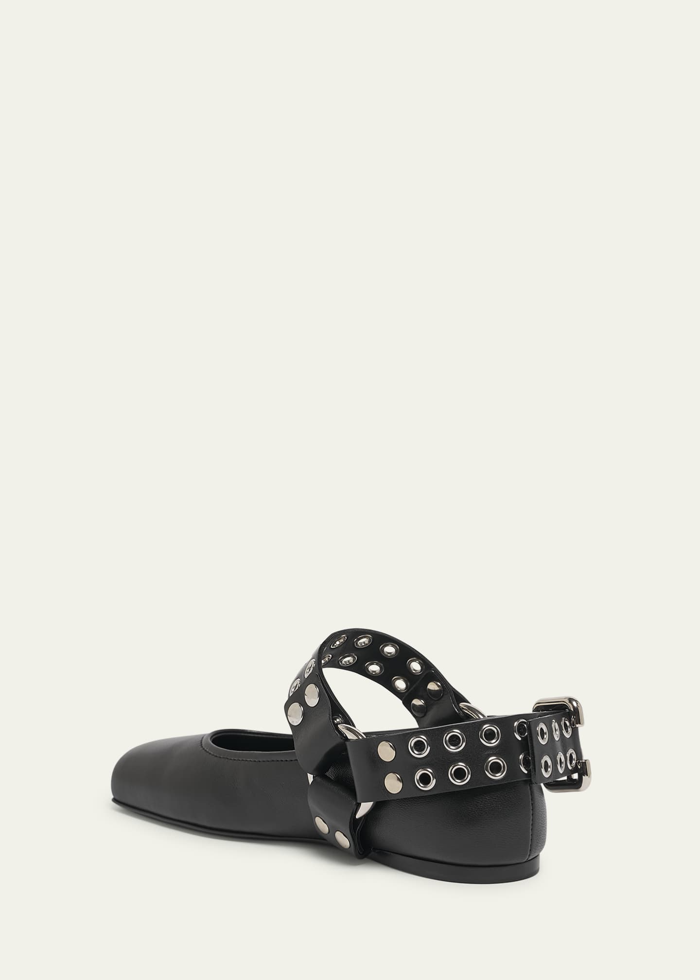 ALAIA Leather Grommet Harness Ballerina Flats - Bergdorf Goodman
