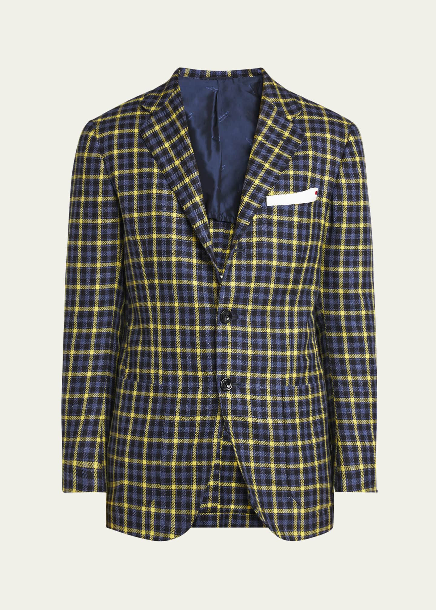 Kiton Men's Cashmere-Blend Check Sport Coat - Bergdorf Goodman