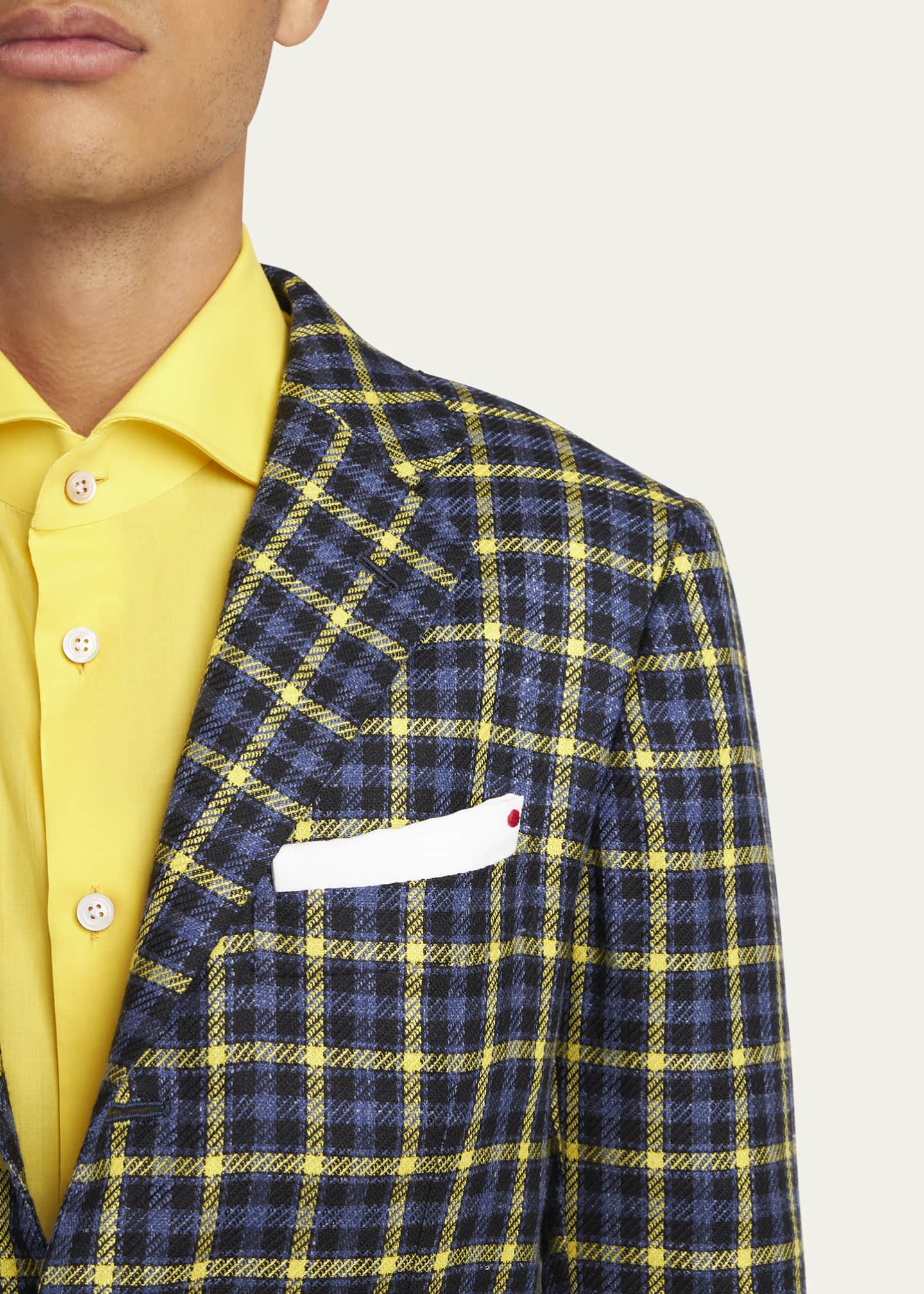 Kiton Men's Cashmere-Blend Check Sport Coat - Bergdorf Goodman