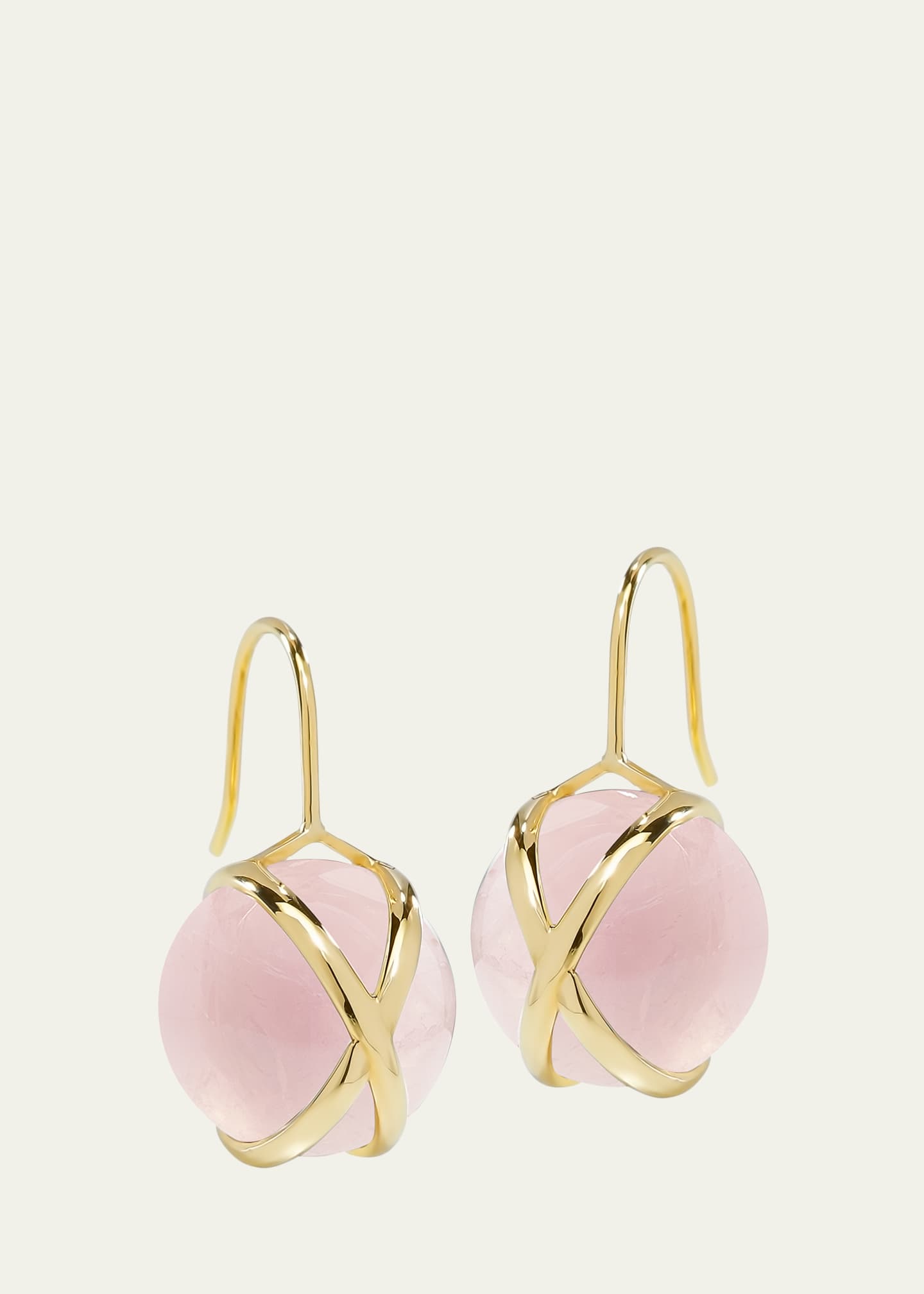 L. Klein Prisma 18K Yellow Gold Rose Quartz Drop Earrings - Bergdorf ...