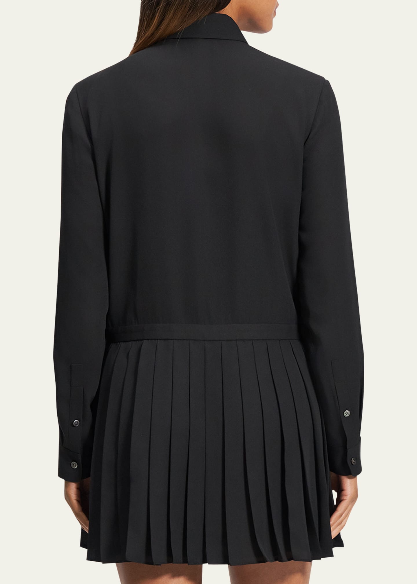 Theory Pleated Mini Shirtdress - Bergdorf Goodman