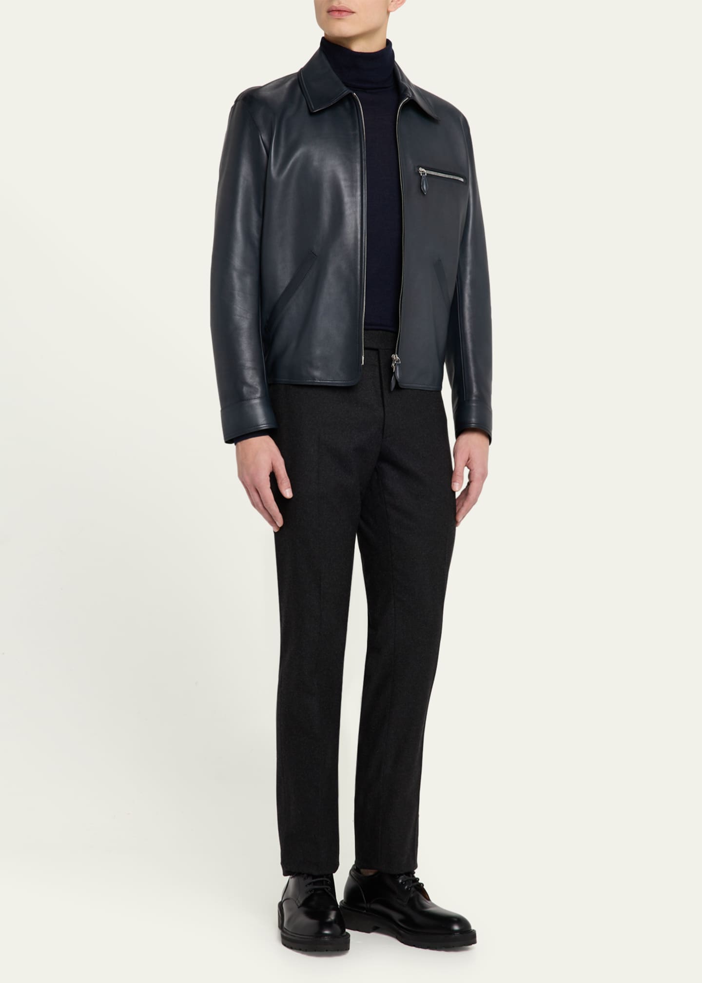 Berluti Men's Full-Zip Leather Jacket - Bergdorf Goodman