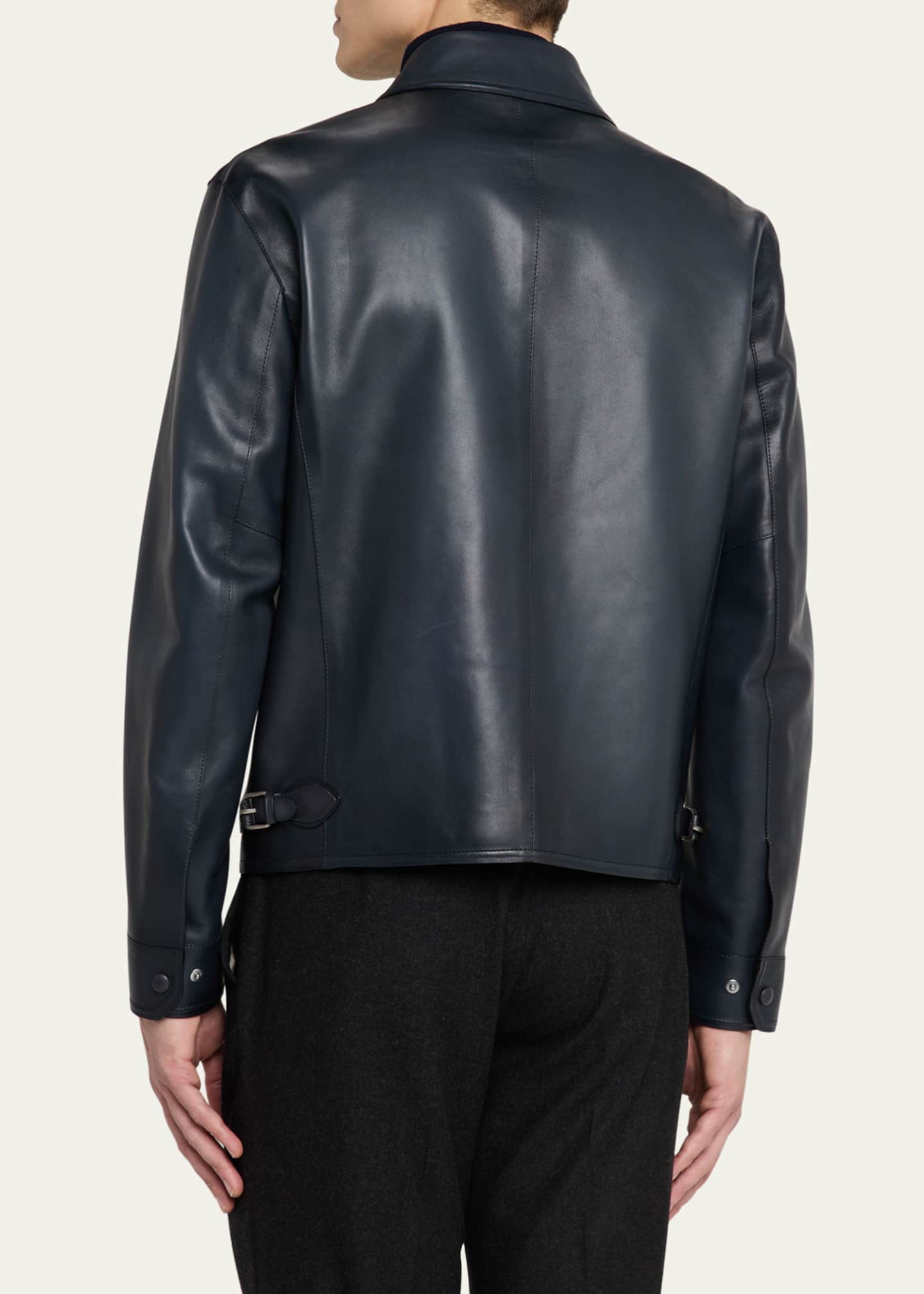 Berluti Men's Full-Zip Leather Jacket - Bergdorf Goodman