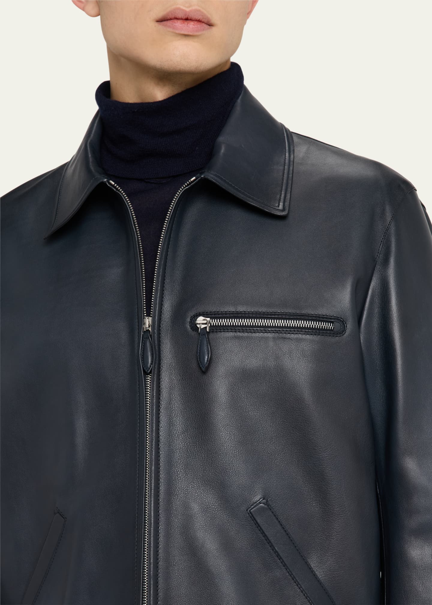 Berluti Men's Full-Zip Leather Jacket - Bergdorf Goodman