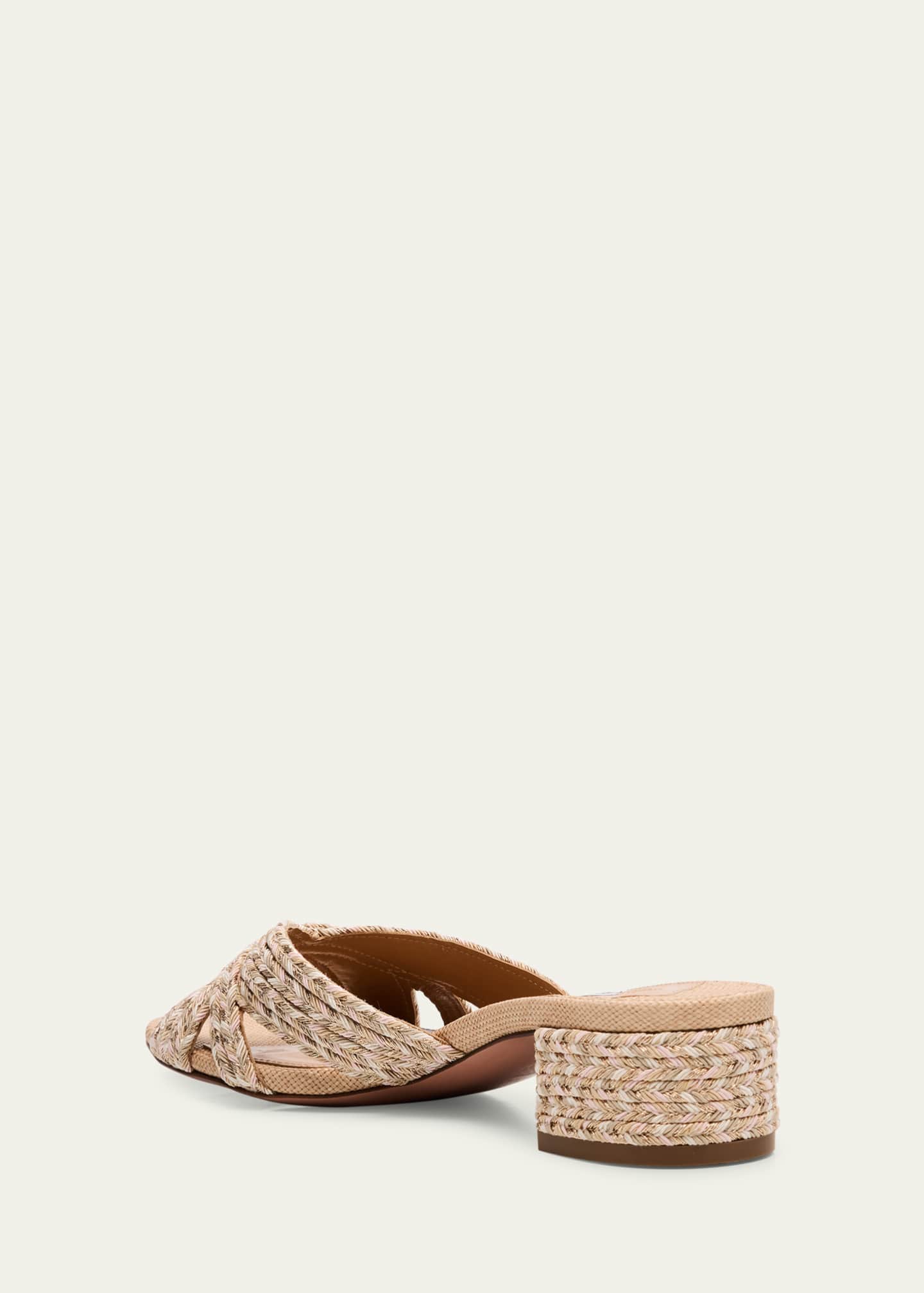 Aquazzura Sundance Braided Nylon Slide Sandals - Bergdorf Goodman