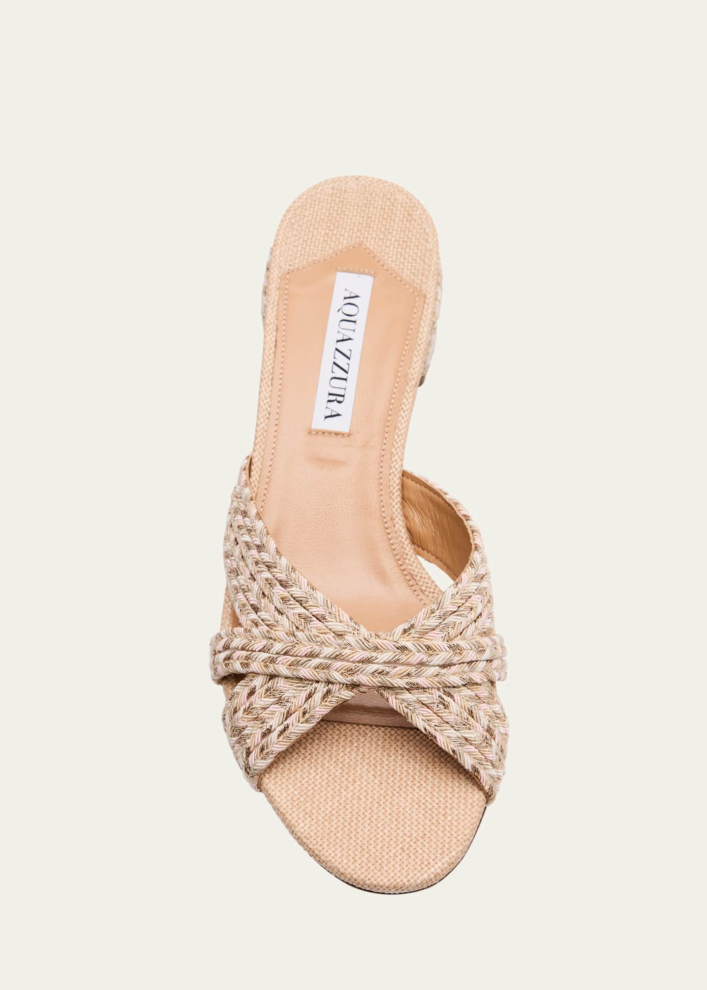 Aquazzura Sundance Braided Nylon Slide Sandals - Bergdorf Goodman