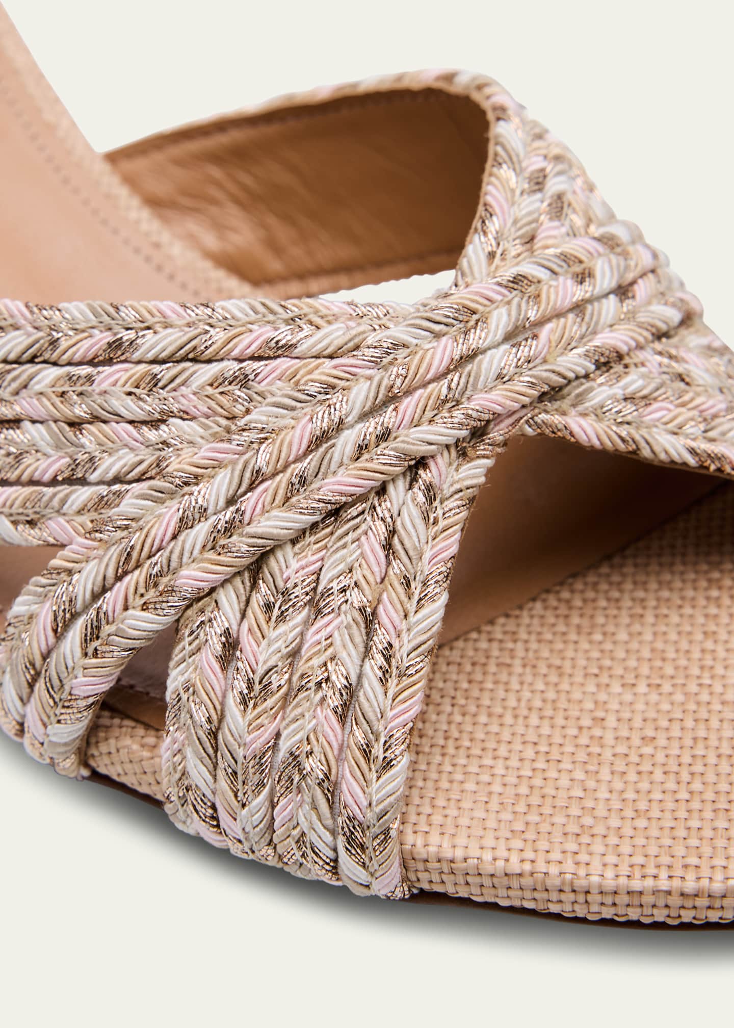 Aquazzura Sundance Braided Nylon Slide Sandals - Bergdorf Goodman