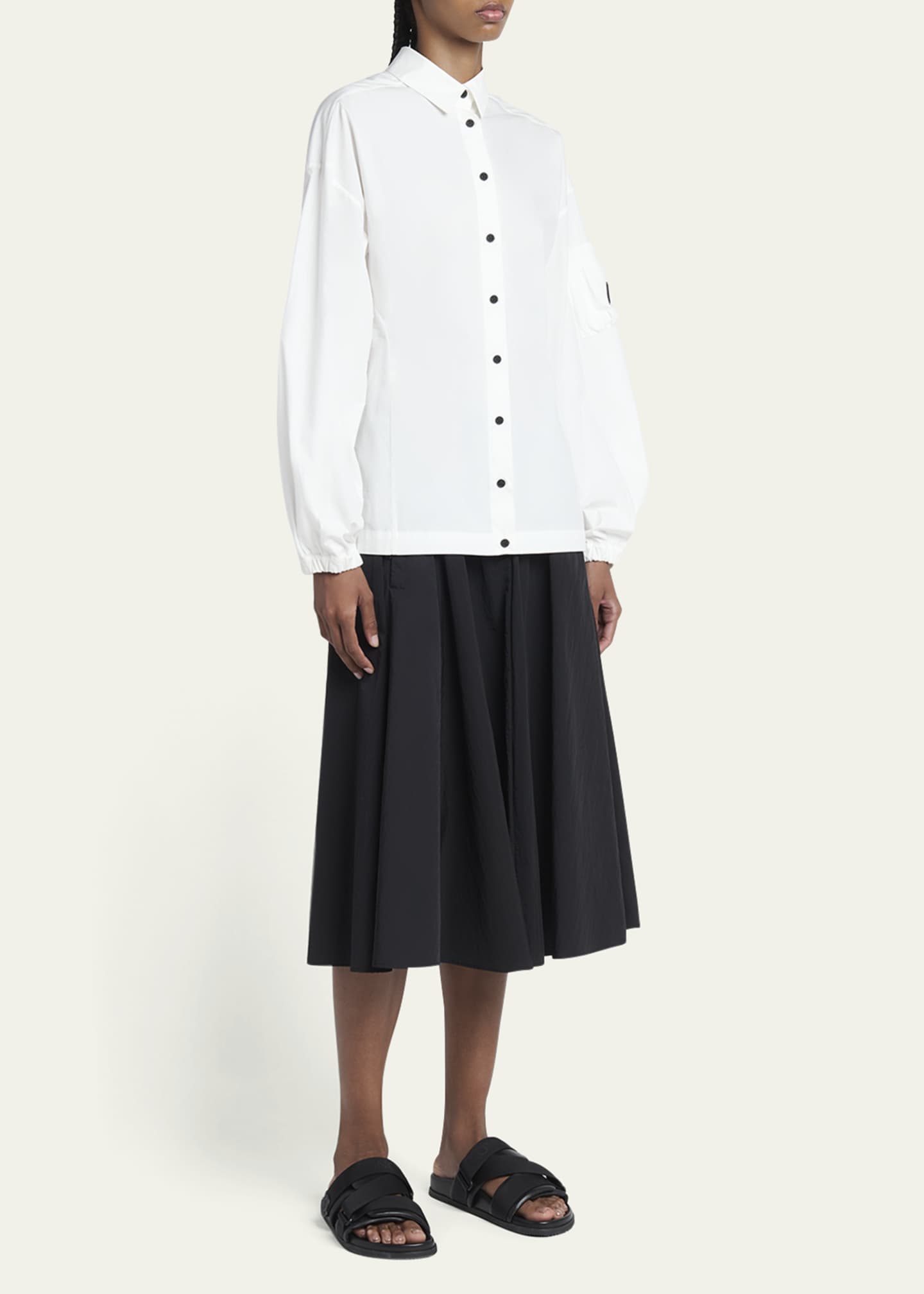 Moncler Fitted Long-Sleeve Button-Front Shirt - Bergdorf Goodman