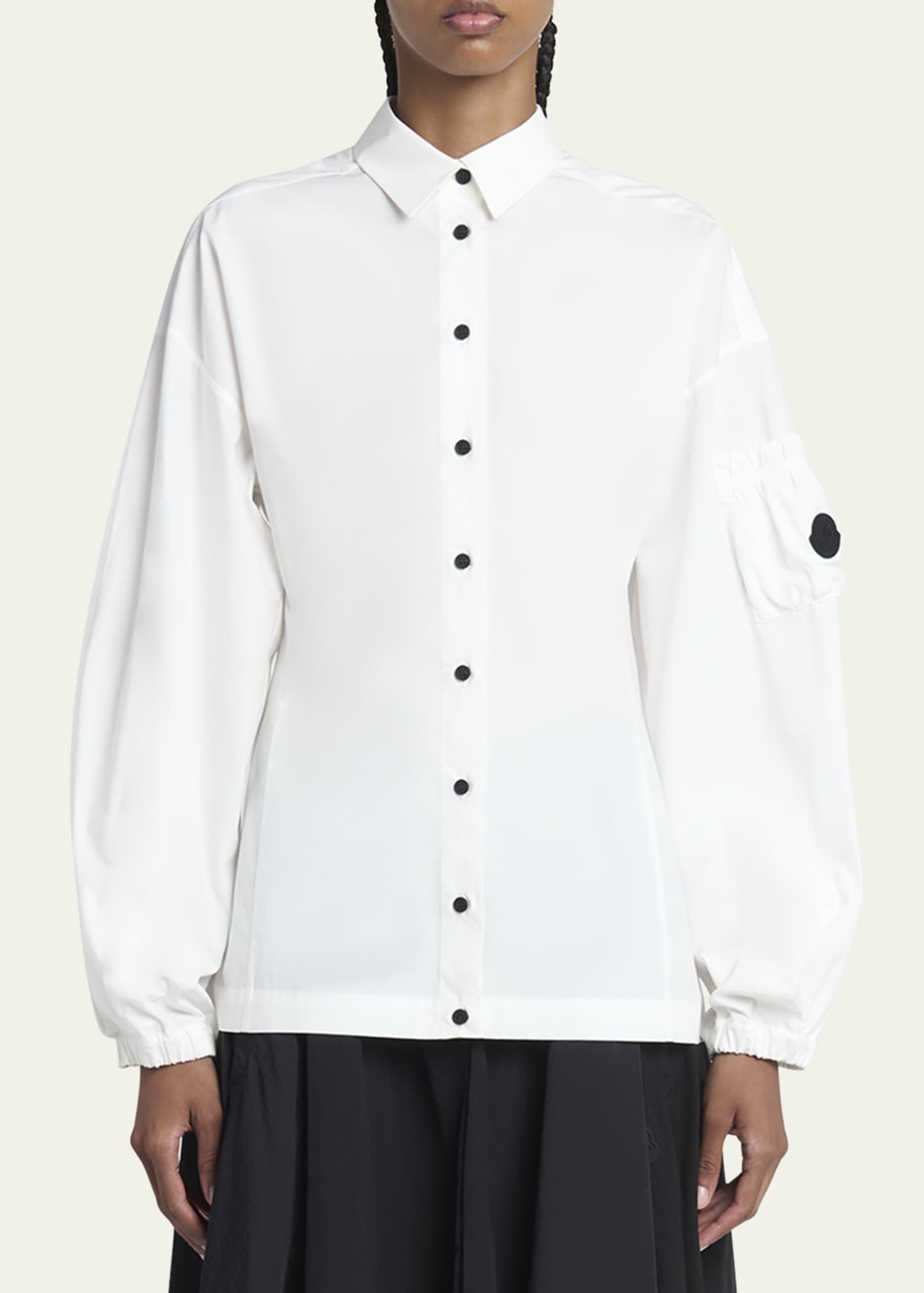 Moncler Fitted Long-Sleeve Button-Front Shirt - Bergdorf Goodman
