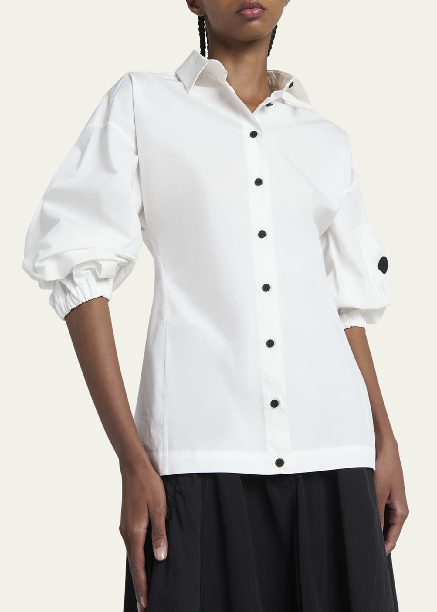 Moncler Fitted Long-Sleeve Button-Front Shirt - Bergdorf Goodman