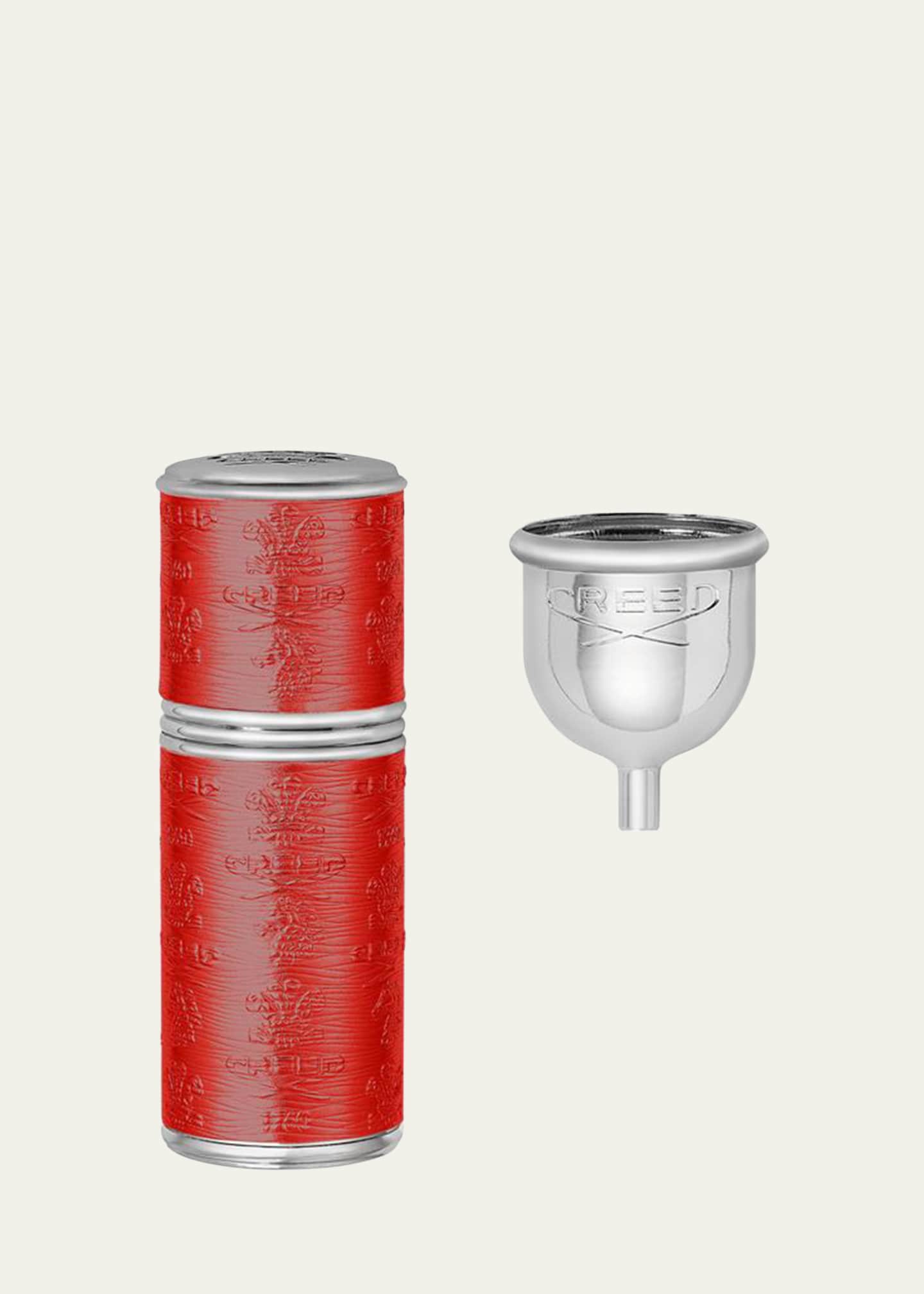 CREED 50 mL Cylindrical Atomizer Case, Silver/Red - Bergdorf Goodman