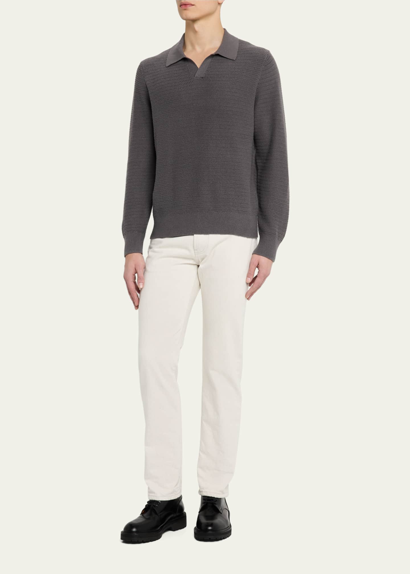 Vince Men's Craftsman Rib Sweater with Johnny Collar - Bergdorf Goodman