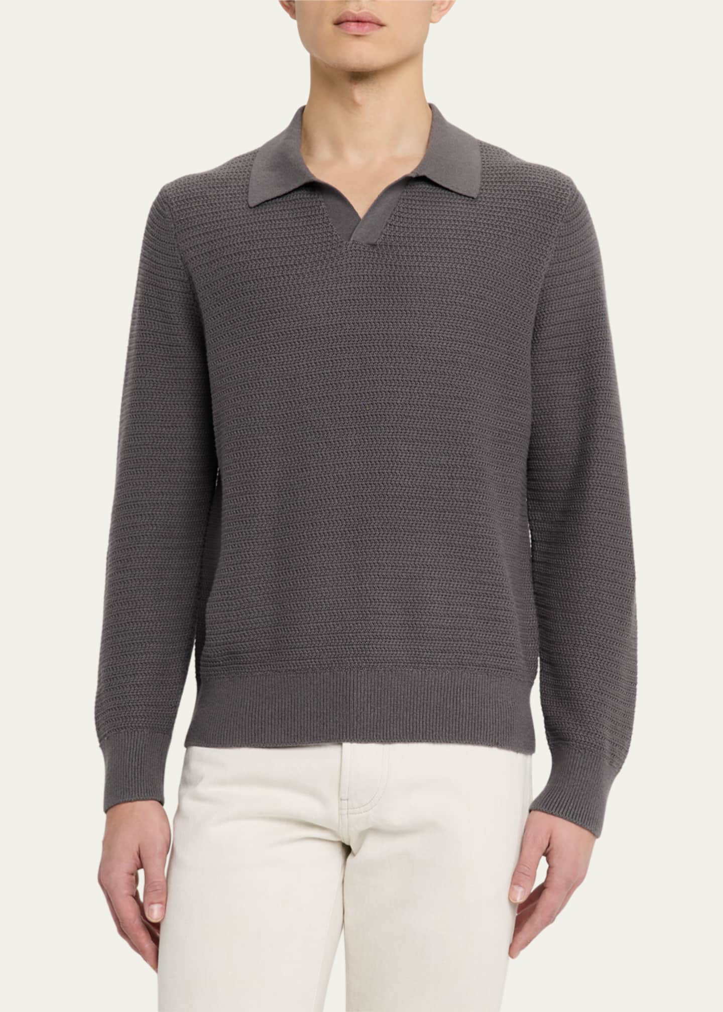 Vince Men's Craftsman Rib Sweater with Johnny Collar - Bergdorf Goodman