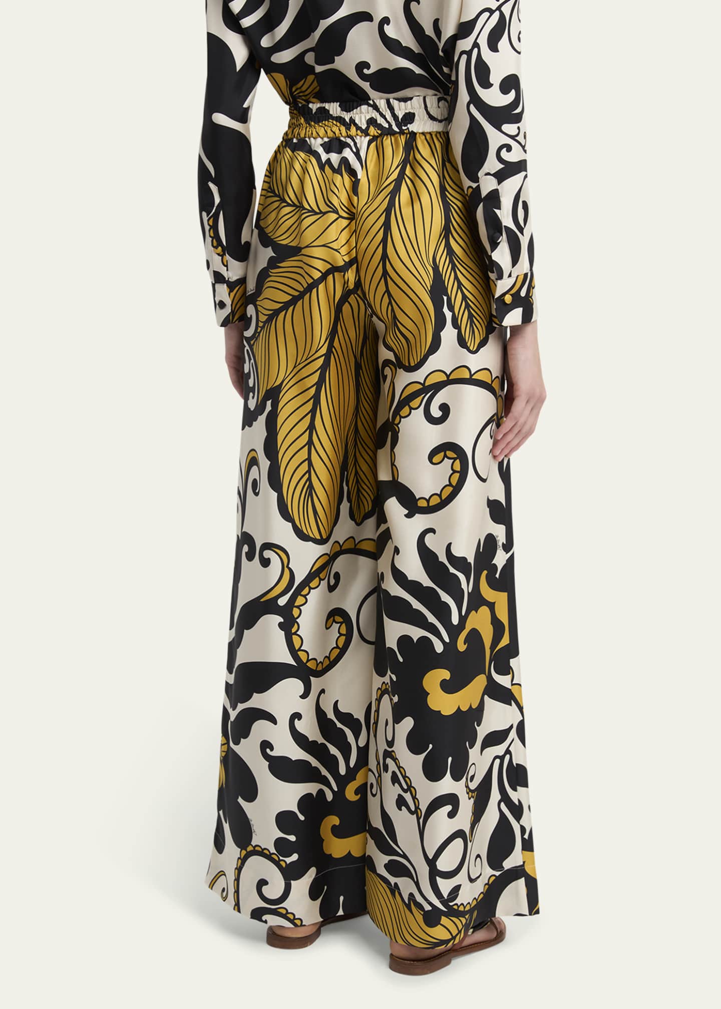 La DoubleJ Marea-Print Wide-Leg Pull-On Palazzo Pants - Bergdorf Goodman