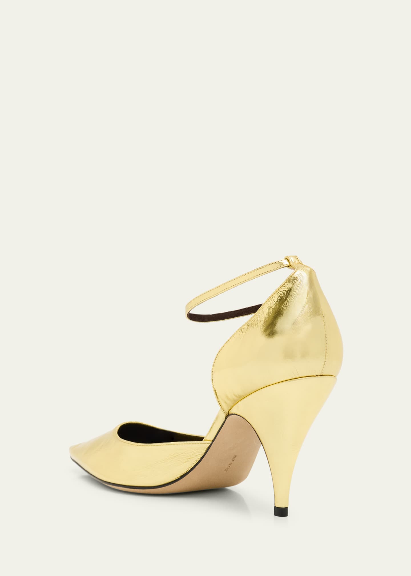 THE ROW Liisa Metallic D'Orsay Ankle-Strap Pumps - Bergdorf Goodman