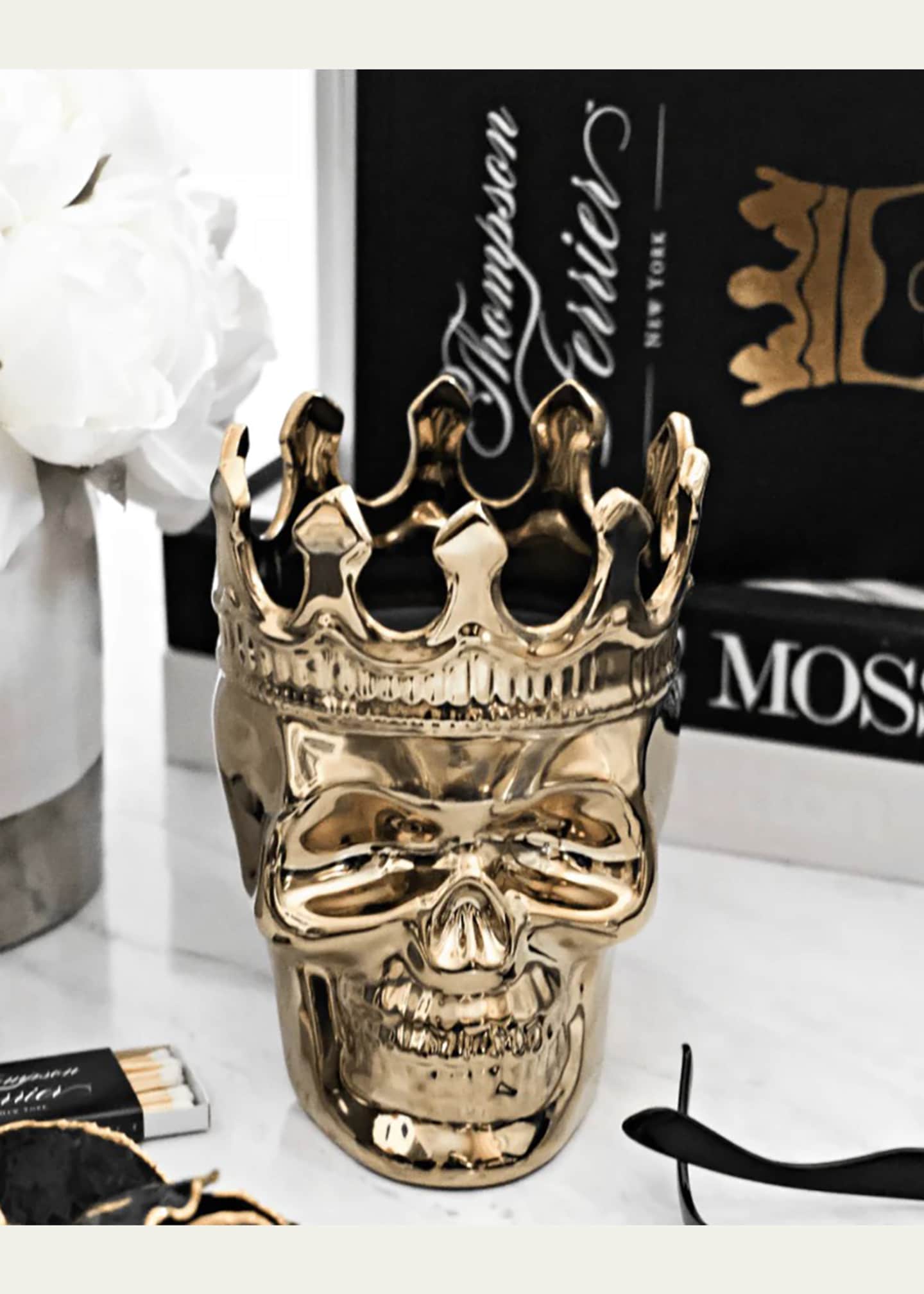 Thompson Ferrier Golden Bonaparte Skull Candle, 23.3 oz. - Wood Charmel ...