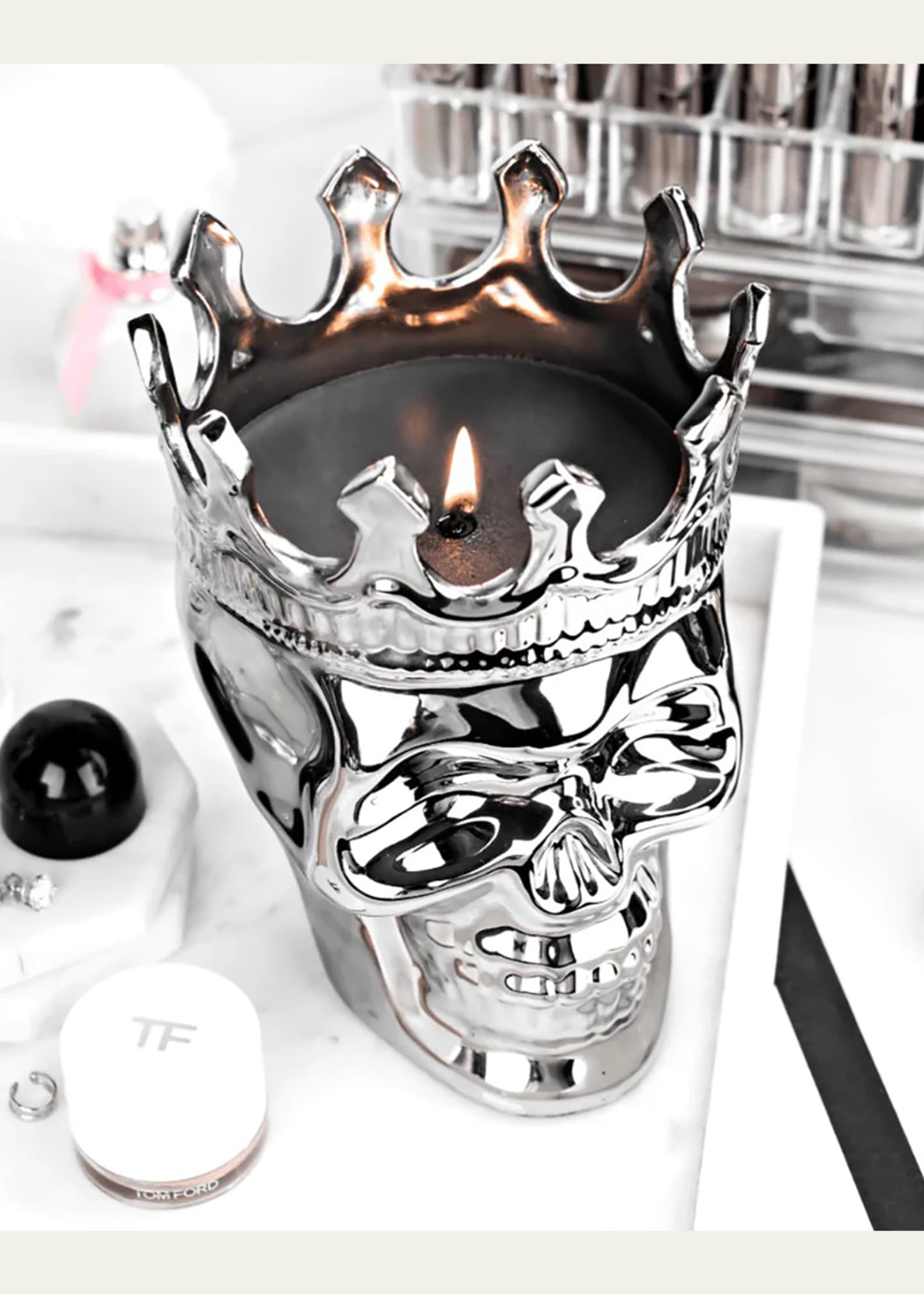 Thompson Ferrier Silvertone Maximilien Skull Candle, 23.3 oz. - The ...