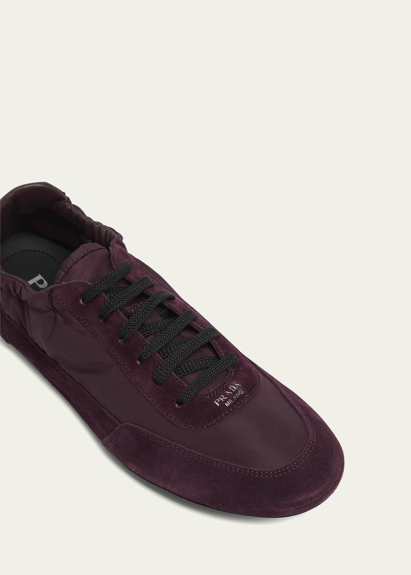 Prada Collapse Low-Top Suede Sneakers - Bergdorf Goodman