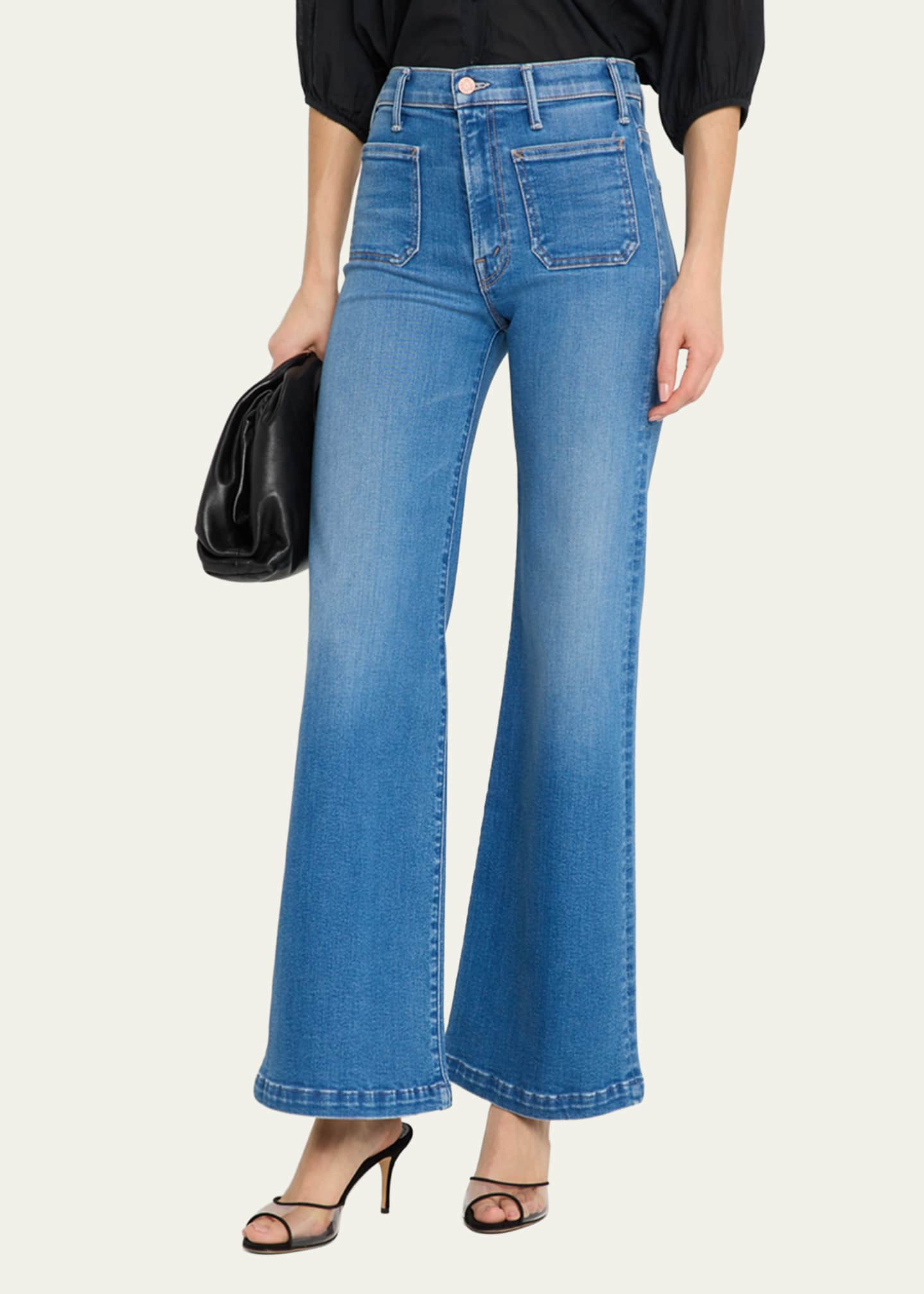 MOTHER The Hustler Roller Patch Pocket Sneak Jeans - Bergdorf Goodman