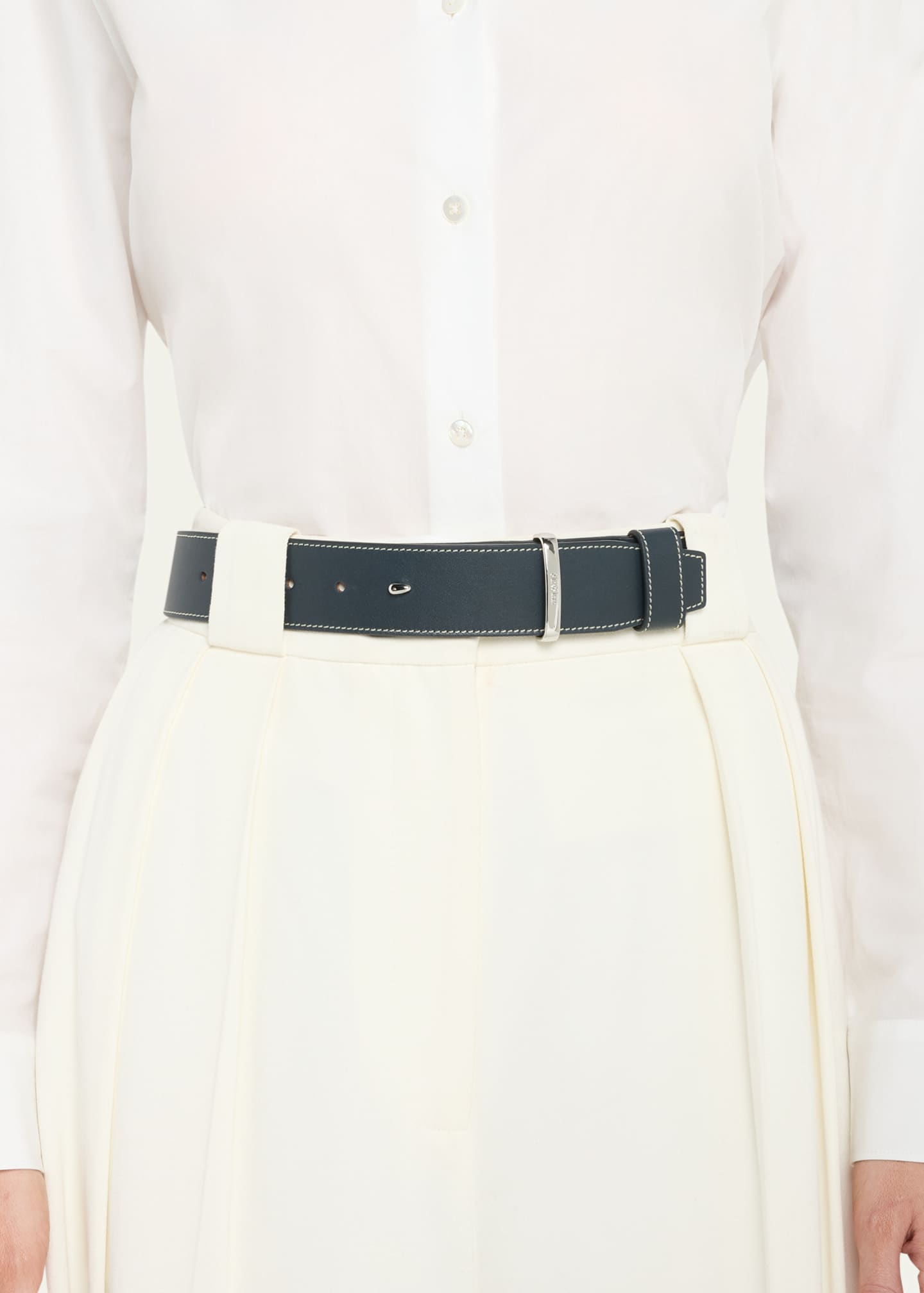 Max Mara Medium Leather Belt - Bergdorf Goodman