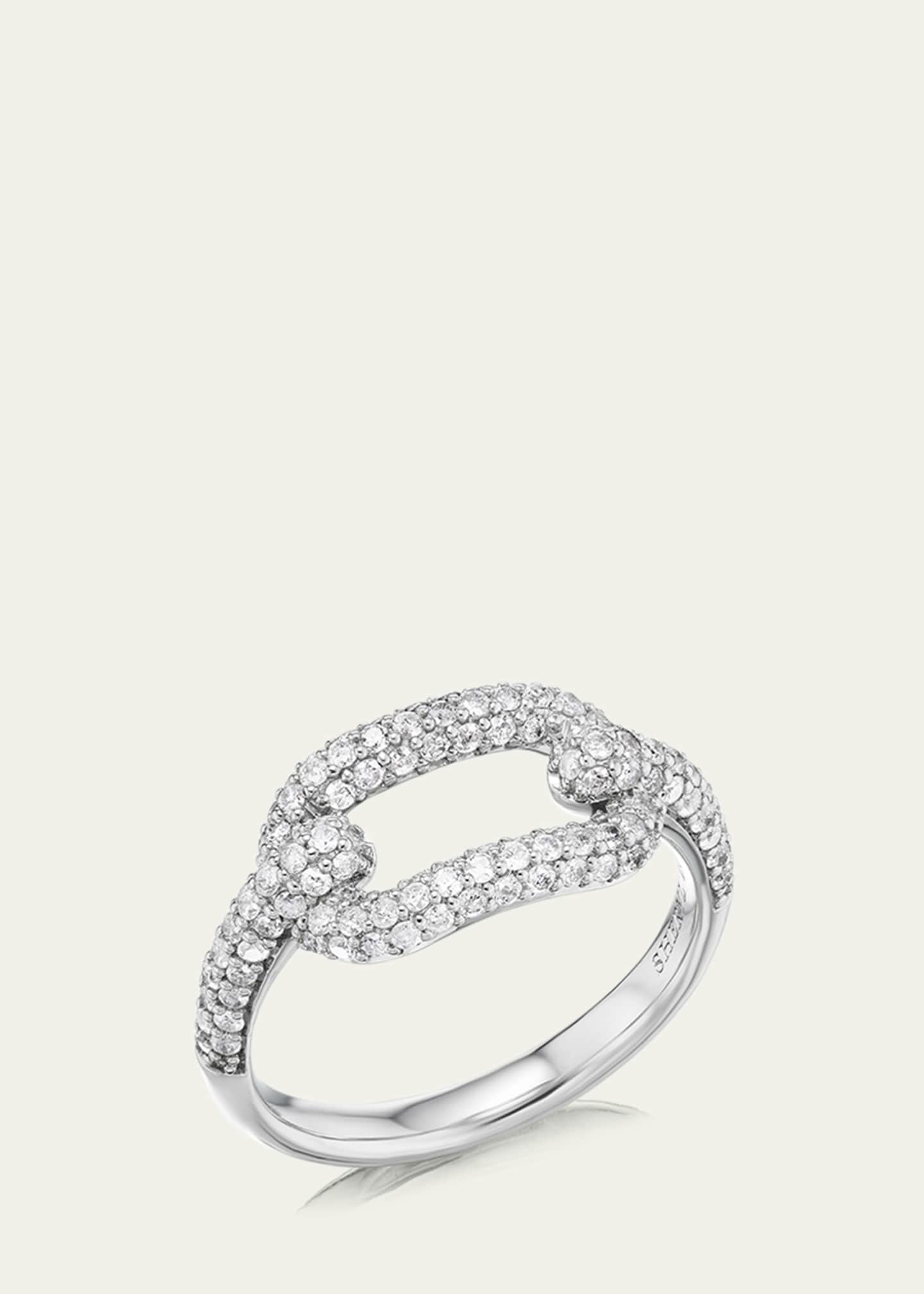 Sheryl Lowe Sterling Silver Diamond Curved Paperclip Ring - Bergdorf ...