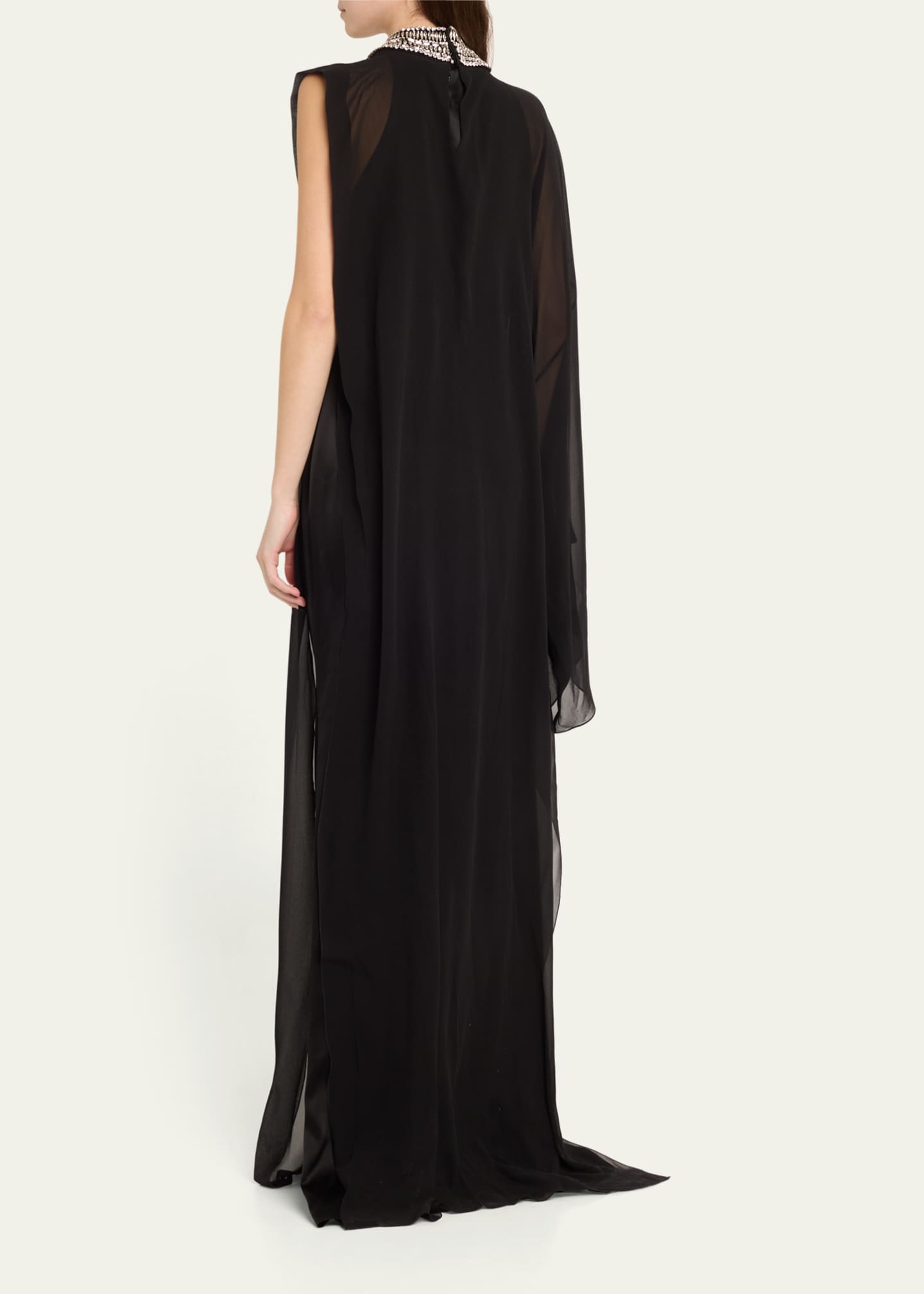 Stephane Rolland Paris Crystal Neck Poncho Slip Dress - Bergdorf Goodman