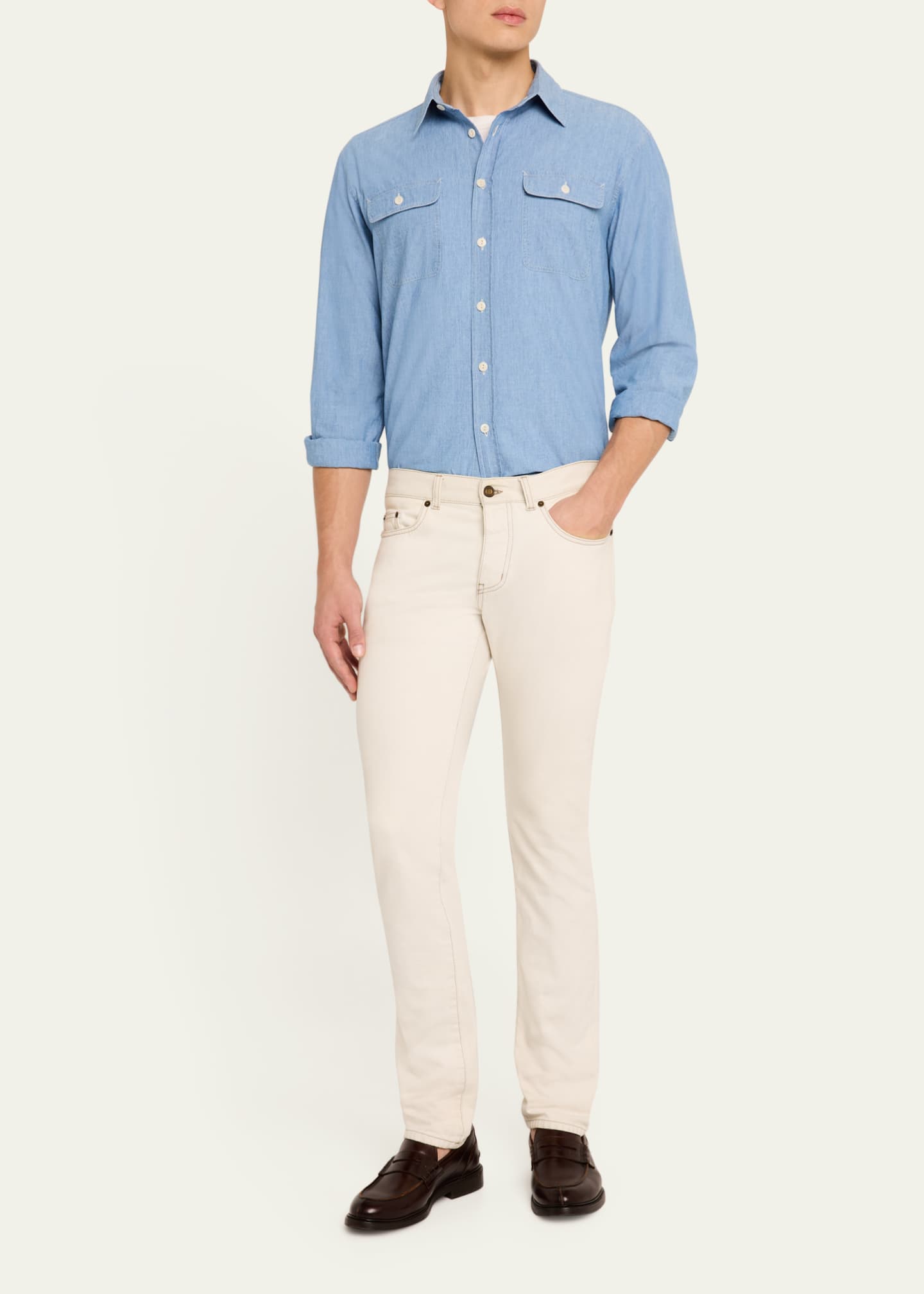 Ralph Lauren Purple Label Men's Washed Chambray Sport Shirt - Bergdorf ...