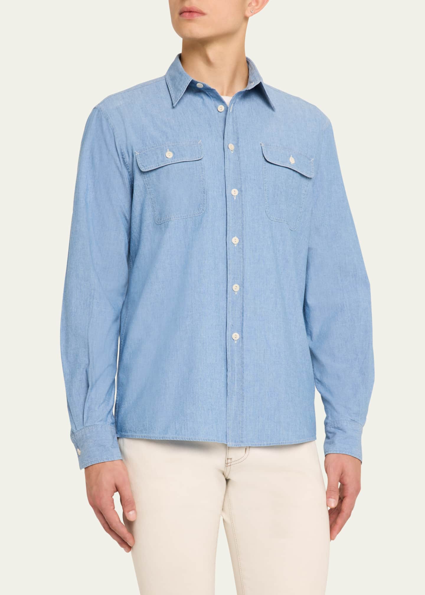 Ralph Lauren Purple Label Men's Washed Chambray Sport Shirt - Bergdorf ...