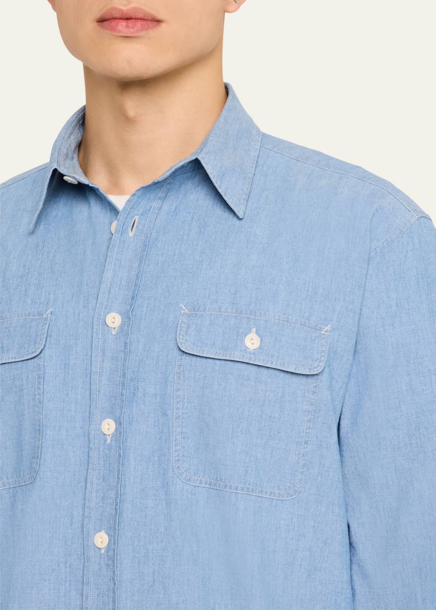 Ralph Lauren Purple Label Men's Washed Chambray Sport Shirt - Bergdorf ...