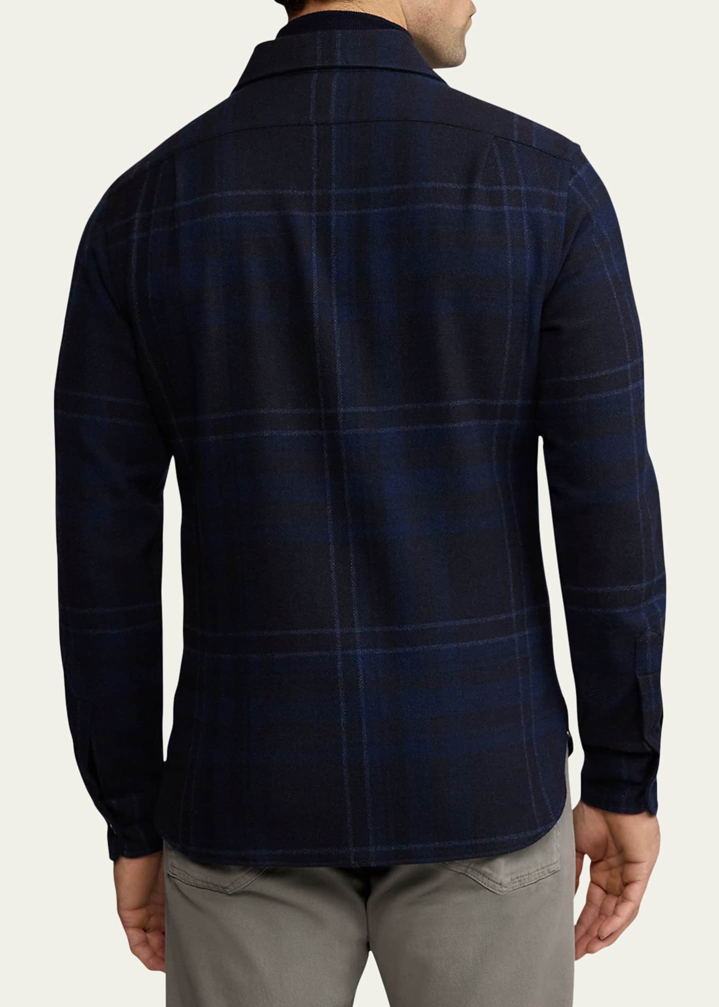 Ralph Lauren Purple Label Men's Plaid Wool-Blend Shirt - Bergdorf Goodman